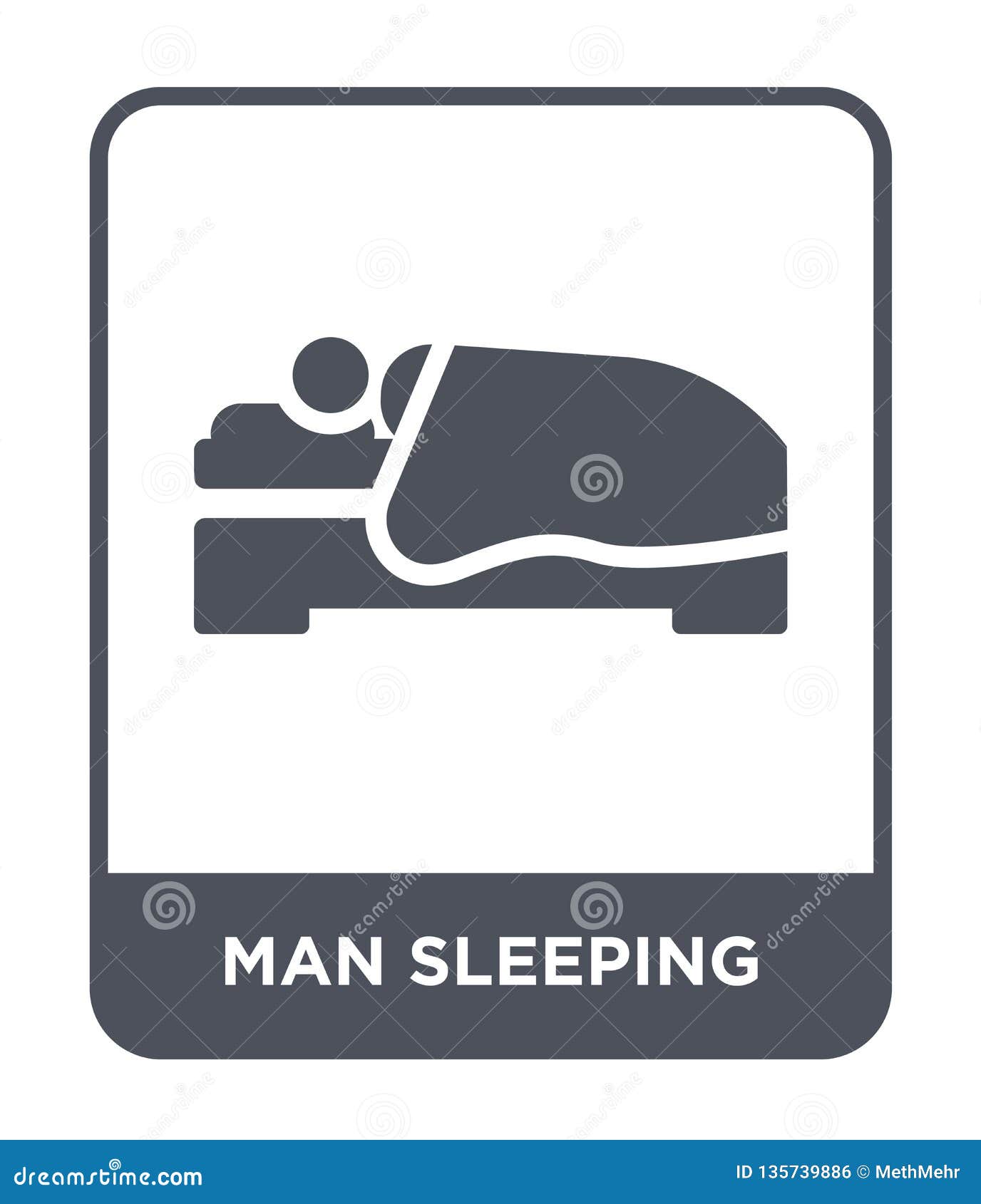 Man Sleeping Icon in Trendy Design Style. Man Sleeping Icon Isolated on ...