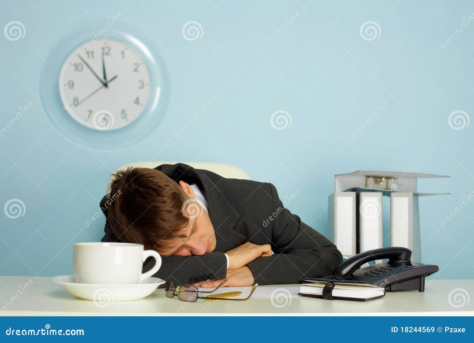 Man sleeping on the job stock image. Image of asleep - 18244569