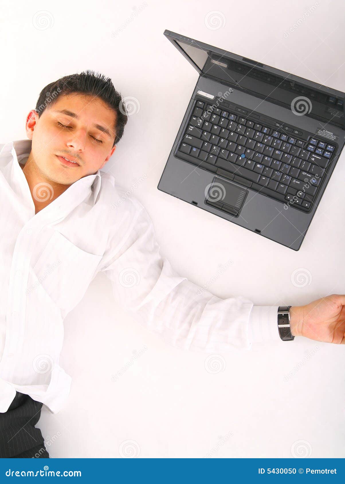 Man Sleeping with Laptop stock photo. Image of handsome - 5430050