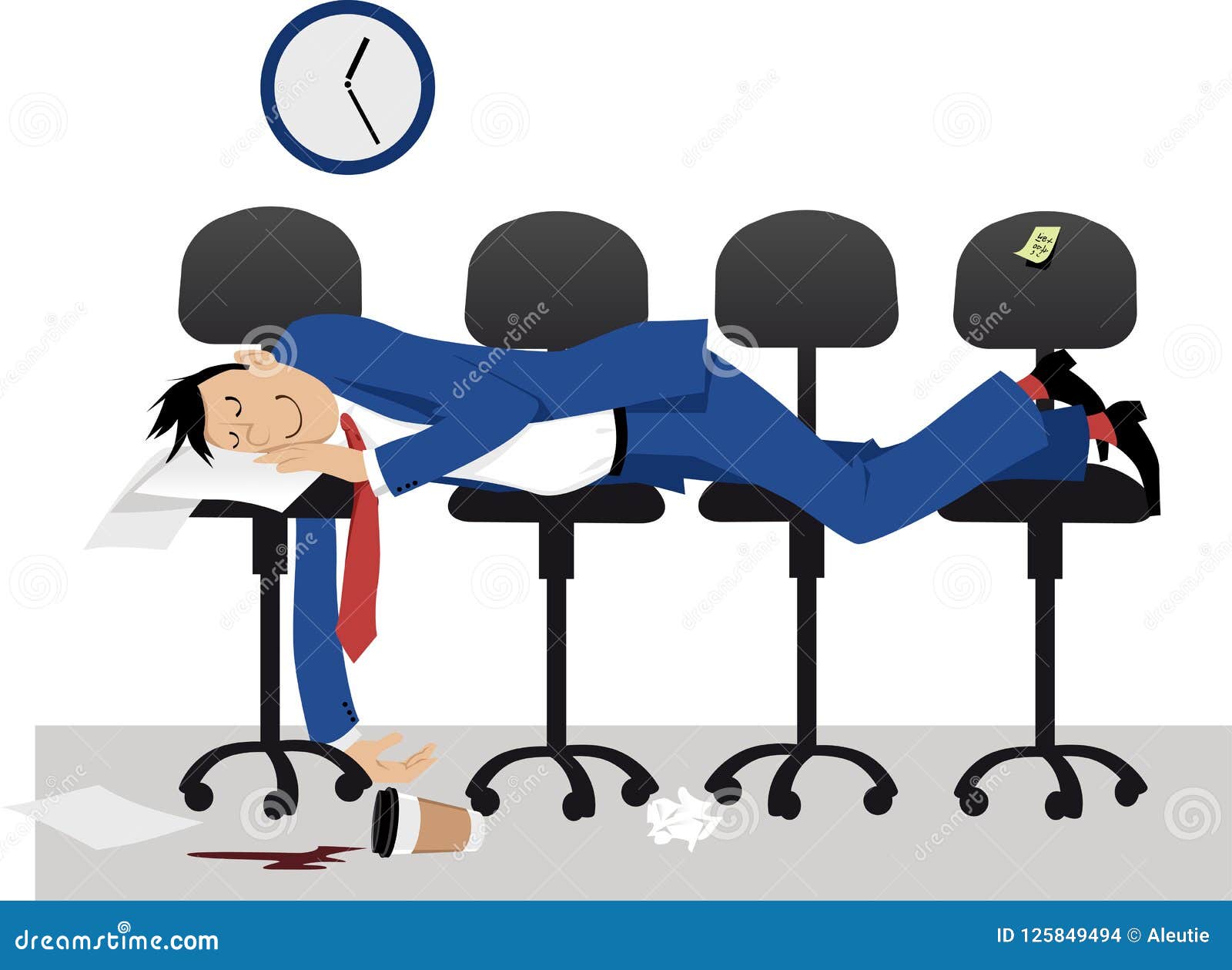 Slacking At Work Vector Cartoon Illustration | CartoonDealer.com #146474495