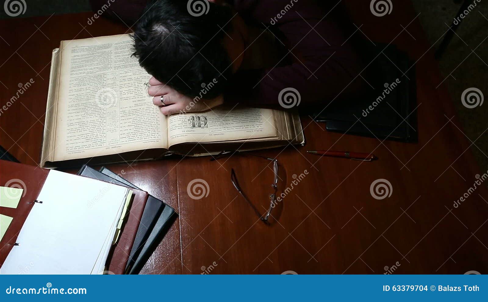 Man Sleeping on Old Bible stock footage. Video of narrative - 63379704