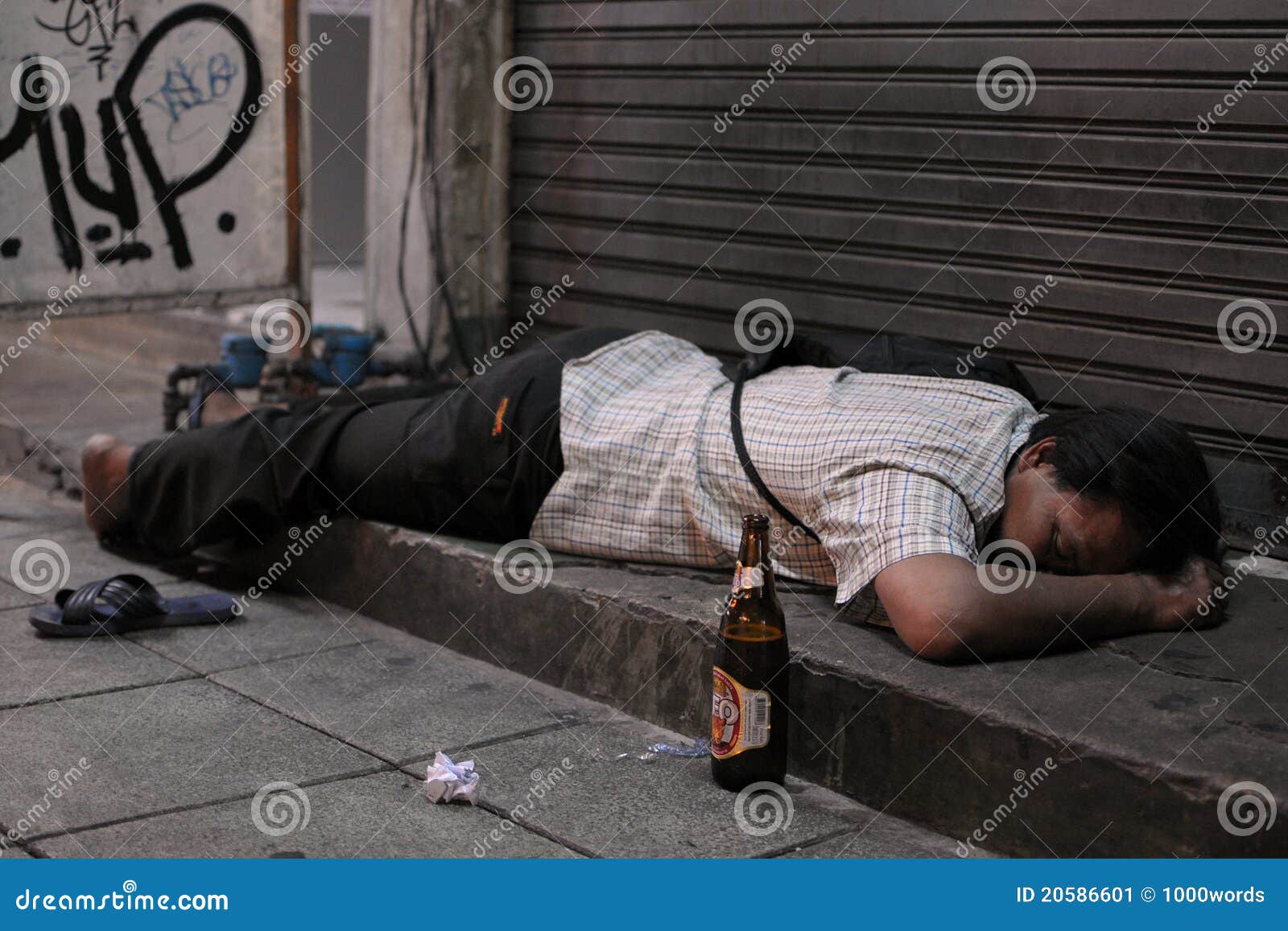 Man Sleeping on the Street editorial photo. Image of homeless - 20586601