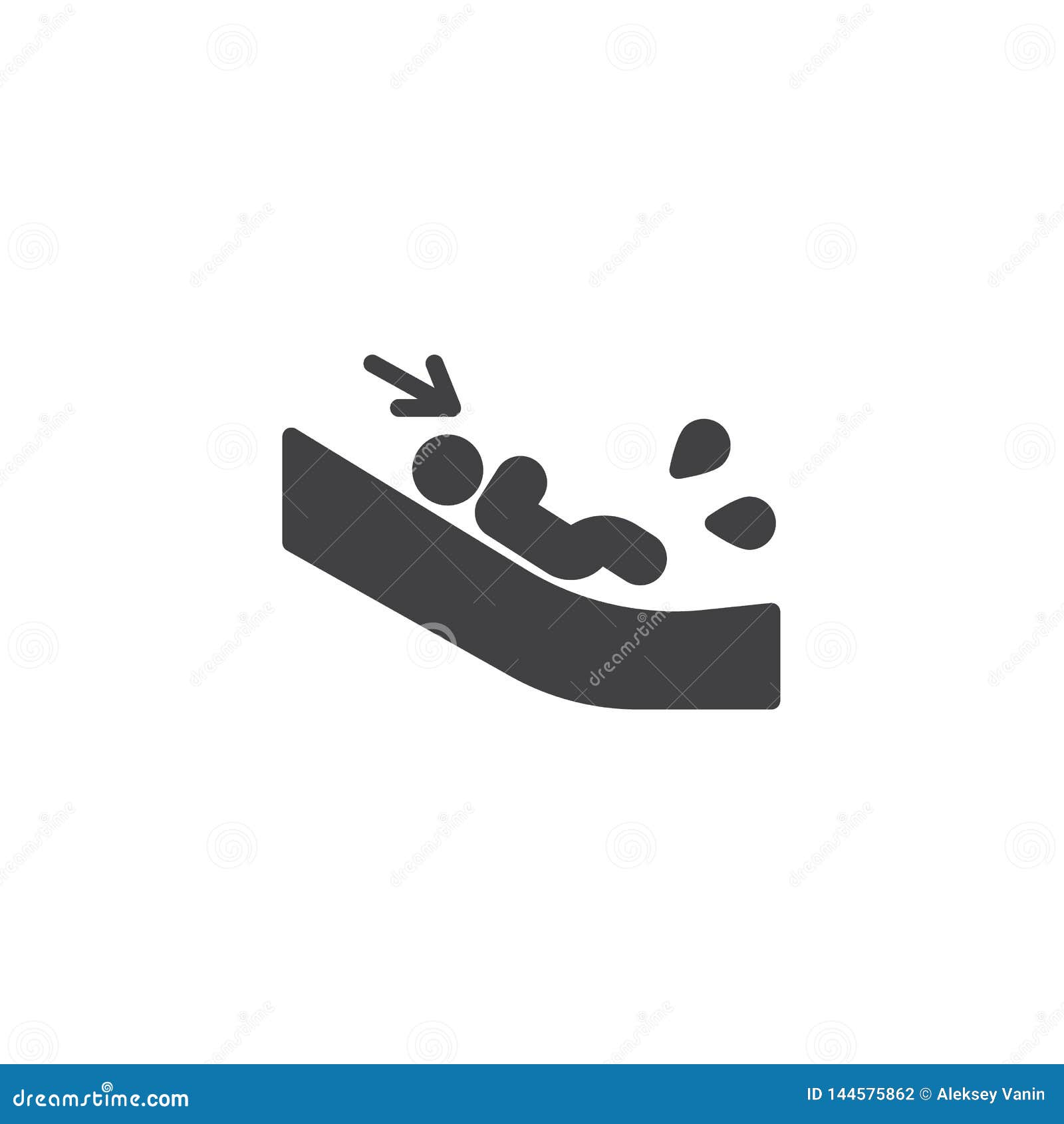 Man Slide Down on Water Slide Vector Icon Stock Vector - Illustration ...