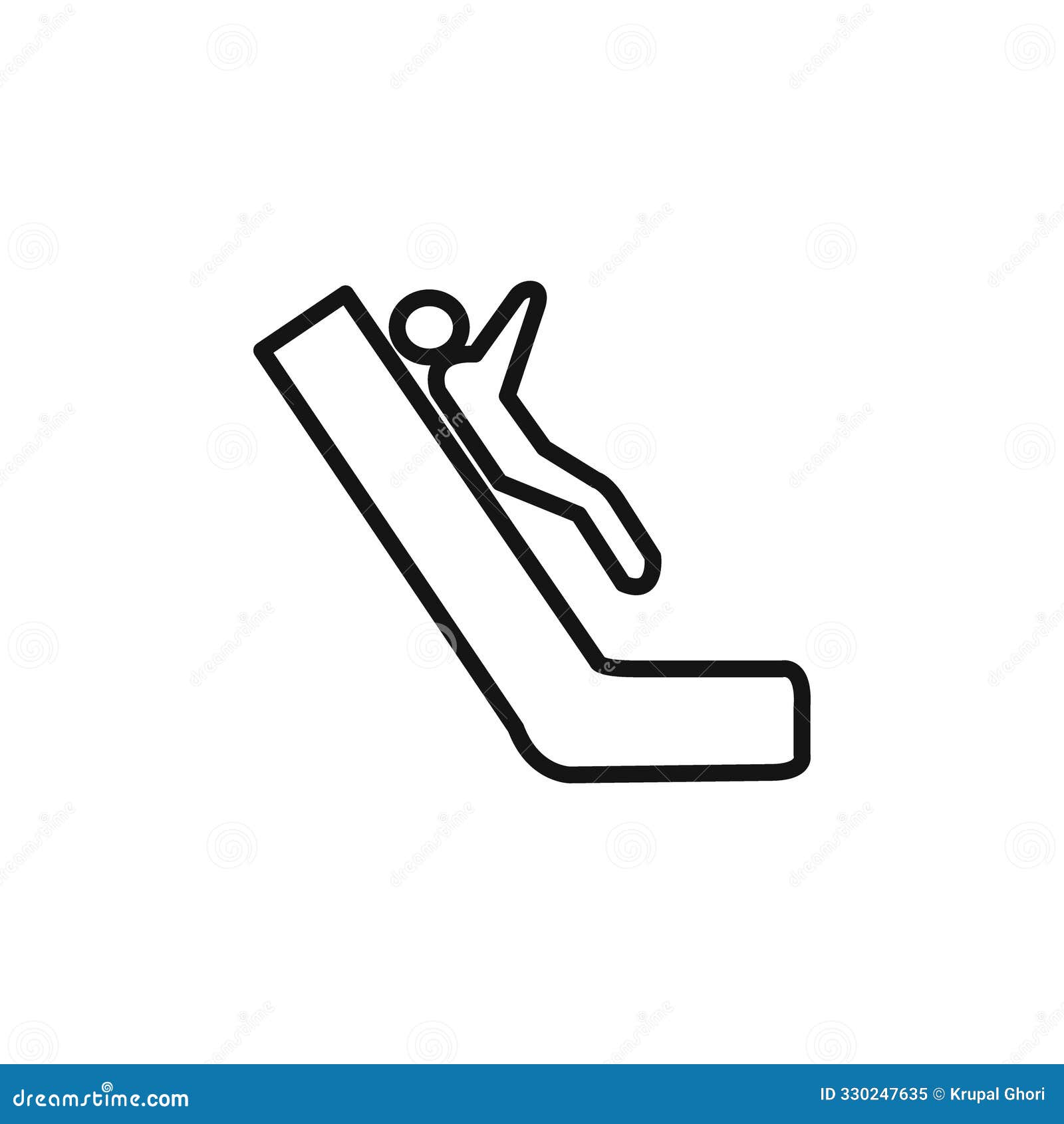Man Slide on Slope Icon Linear Graphics Set Vector Stock Vector ...