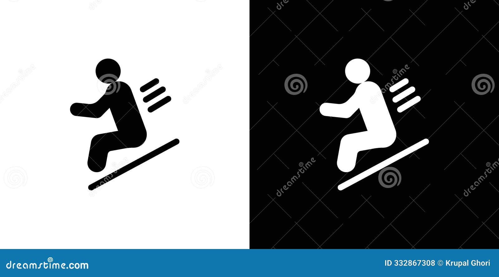 Man Slide On Slope Logo Sign Set Vector Outline | CartoonDealer.com ...