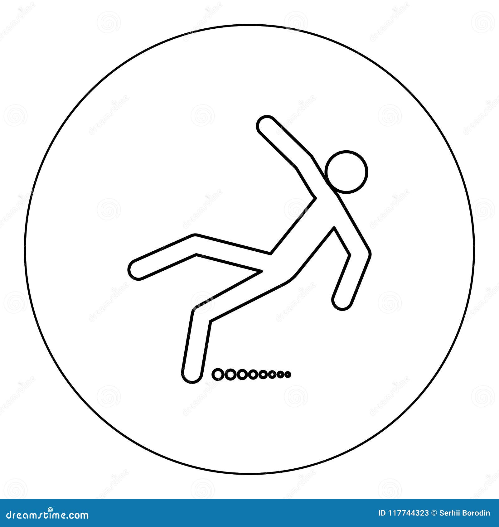 Man Slip Fall Icon Black Color in Circle Vector Illustration Isolated ...