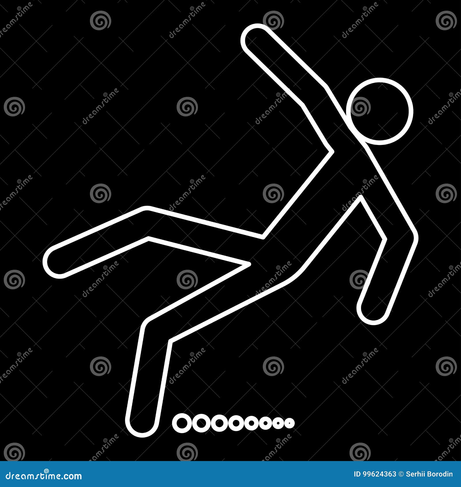 Man slip fall it is icon . stock vector. Illustration of balance - 99624363