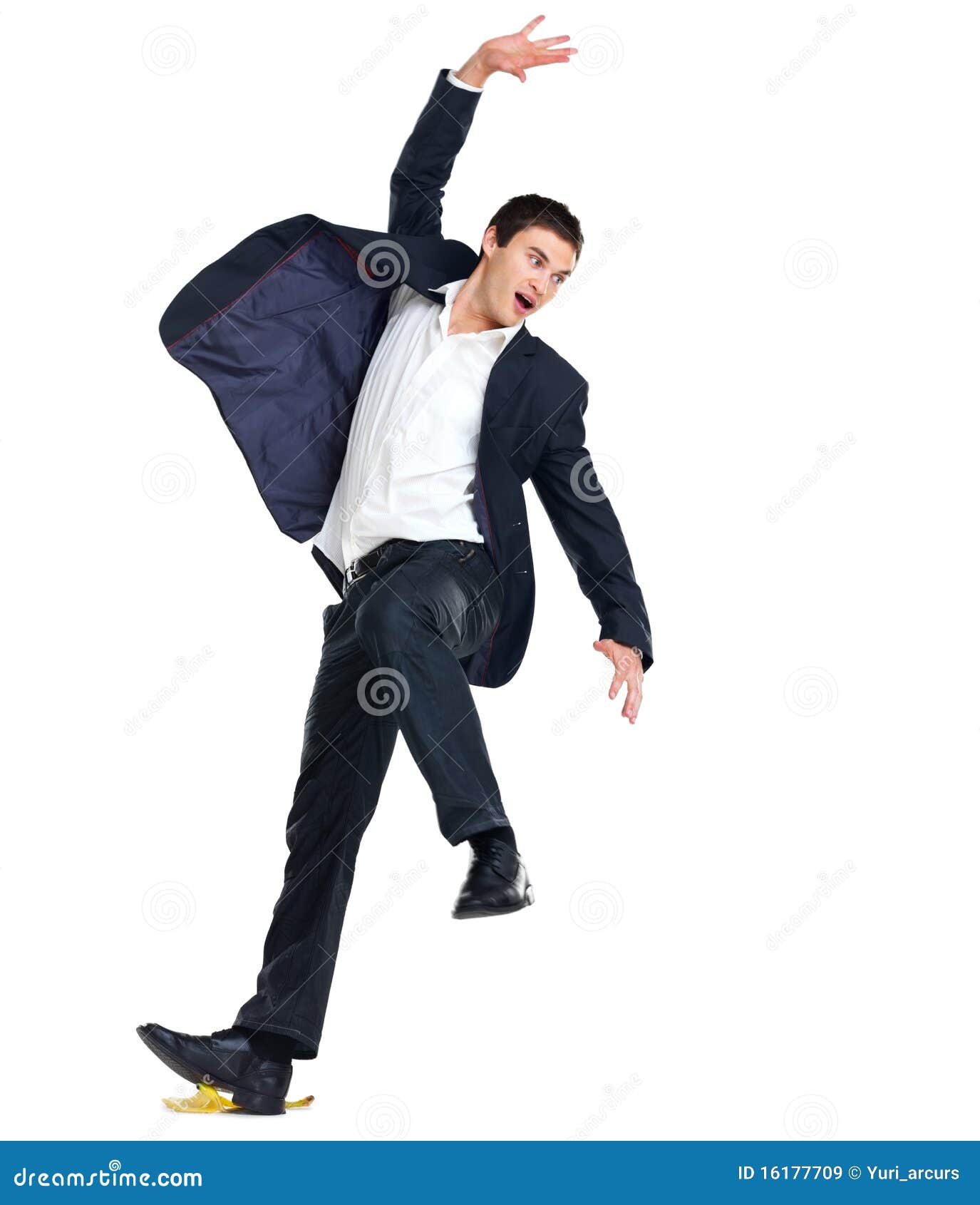 Man Slipping On Banana Peel Stock Image Image Of Male Light 16177709
