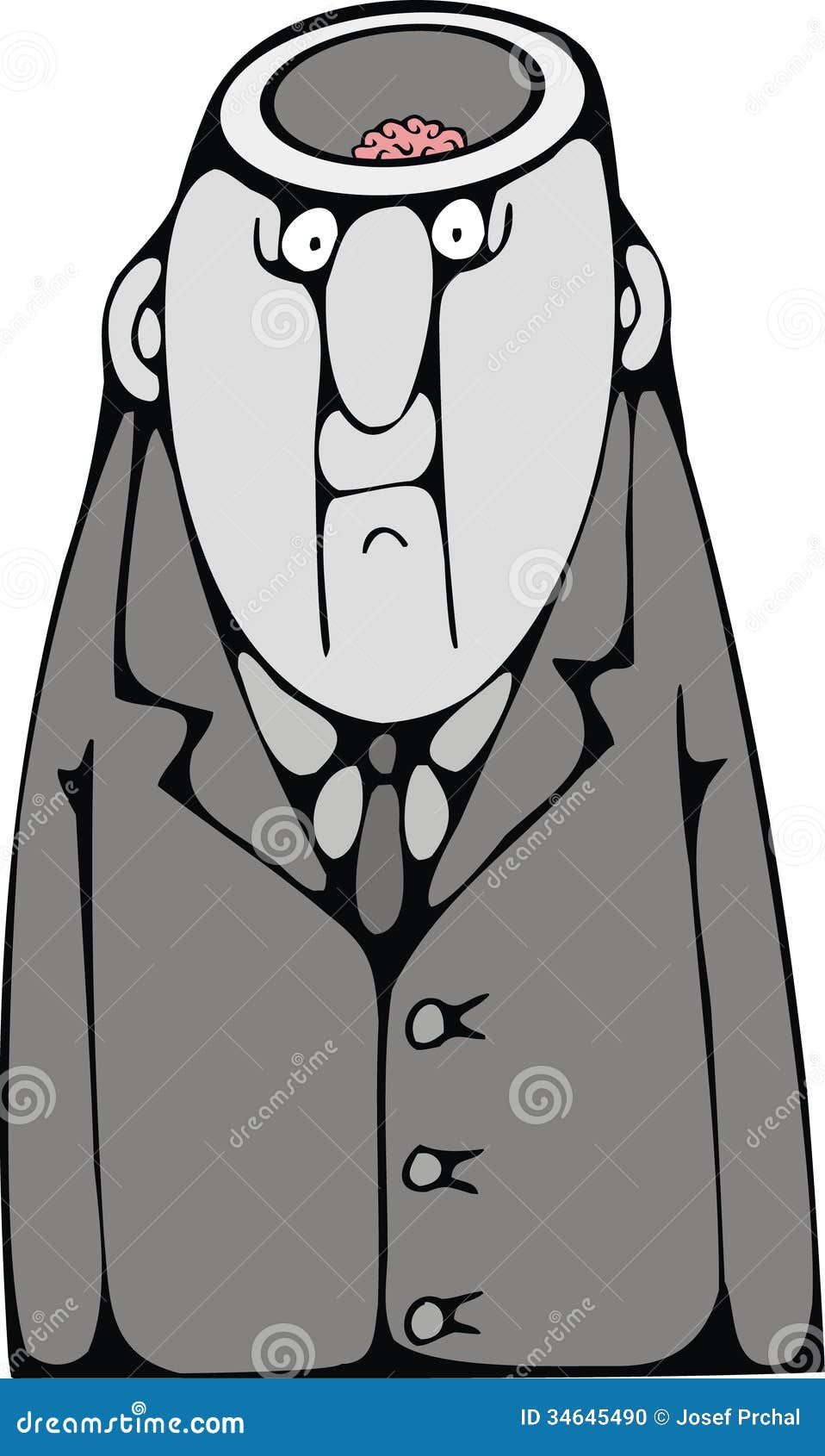 Man With Small Brain Yells At Quiet Man With Big Brain Stock Image ...