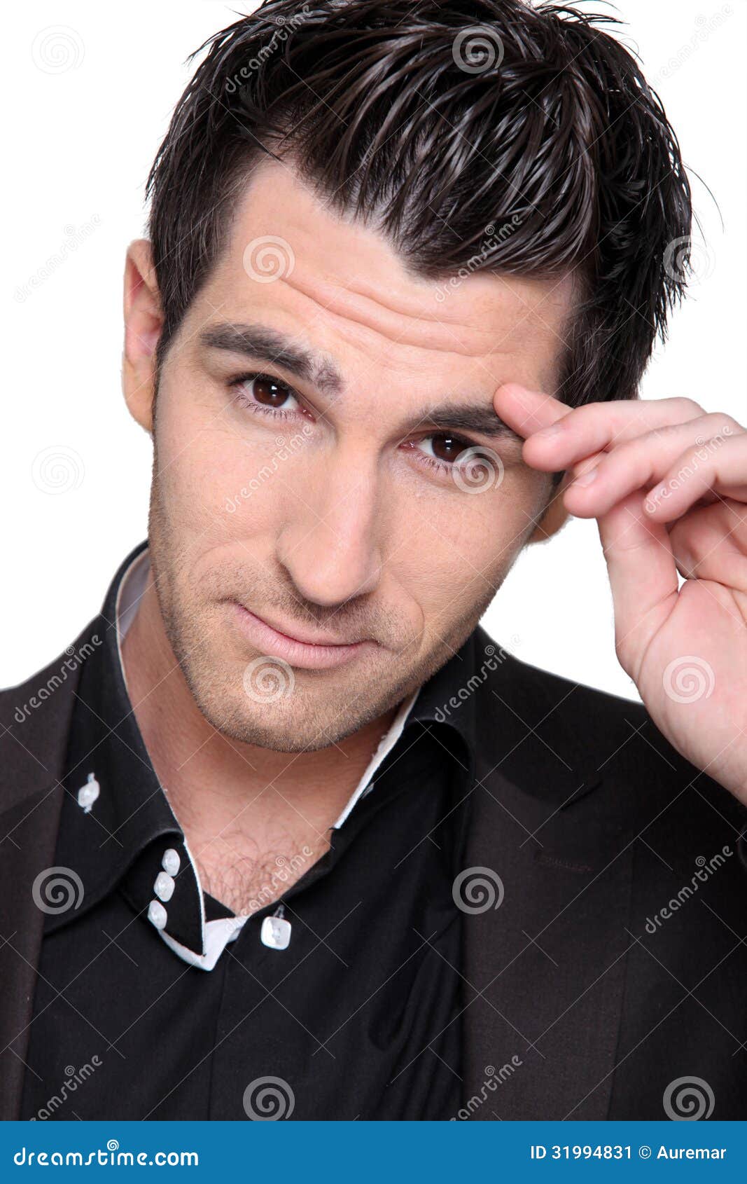 Man with smart black suit stock image. Image of confident - 31994831