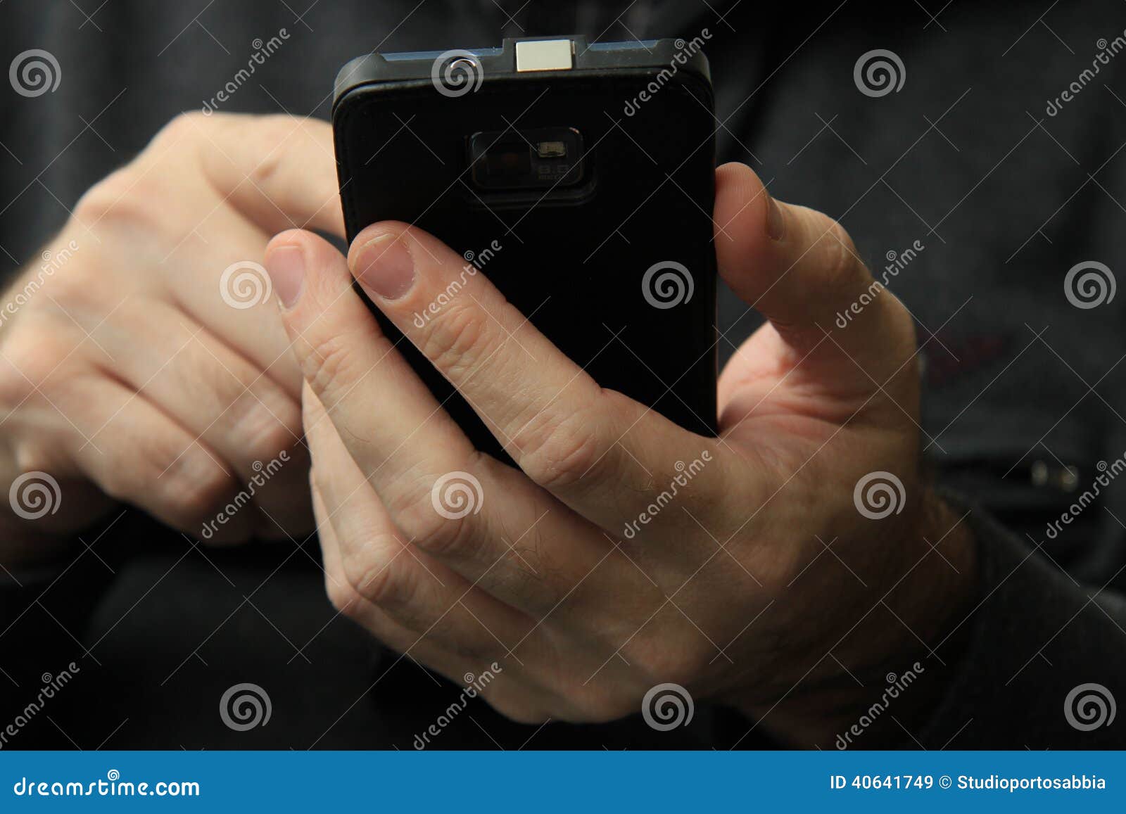 Man with smartphone stock image. Image of hands, male - 40641749