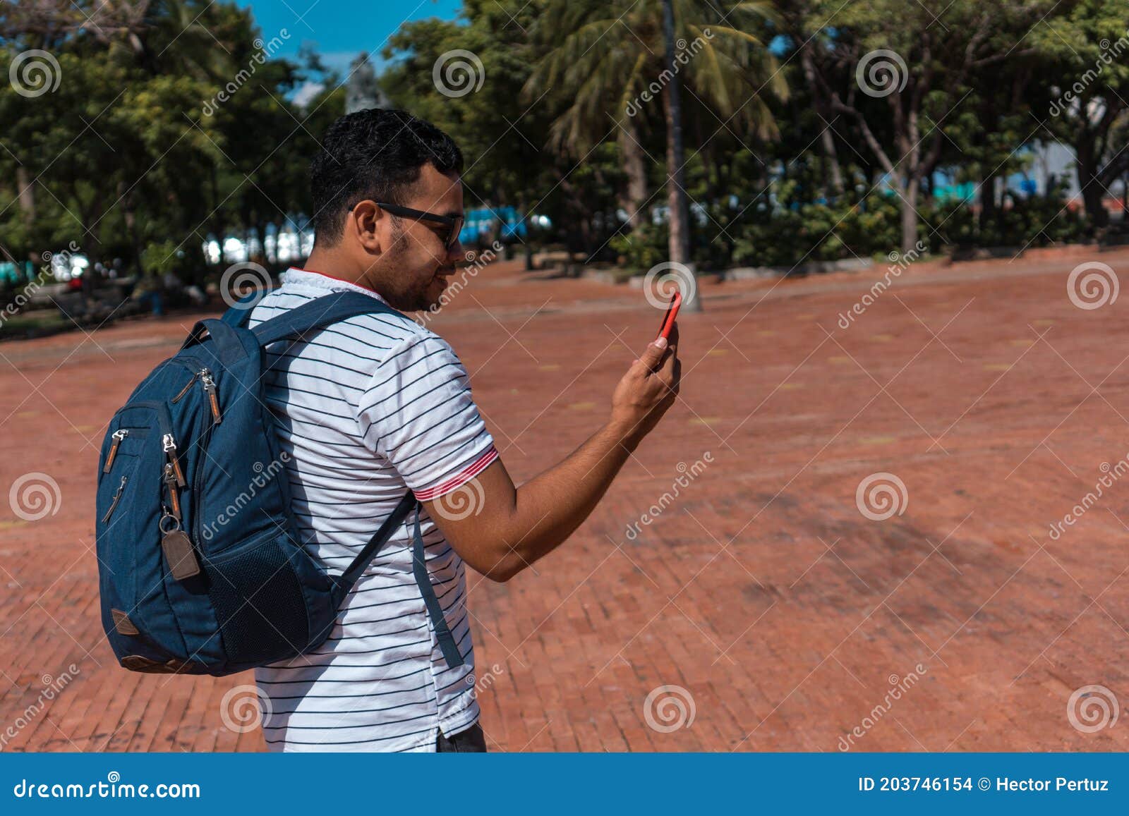 The Man with the Smartphone Making a Video Call Stock Photo - Image of ...