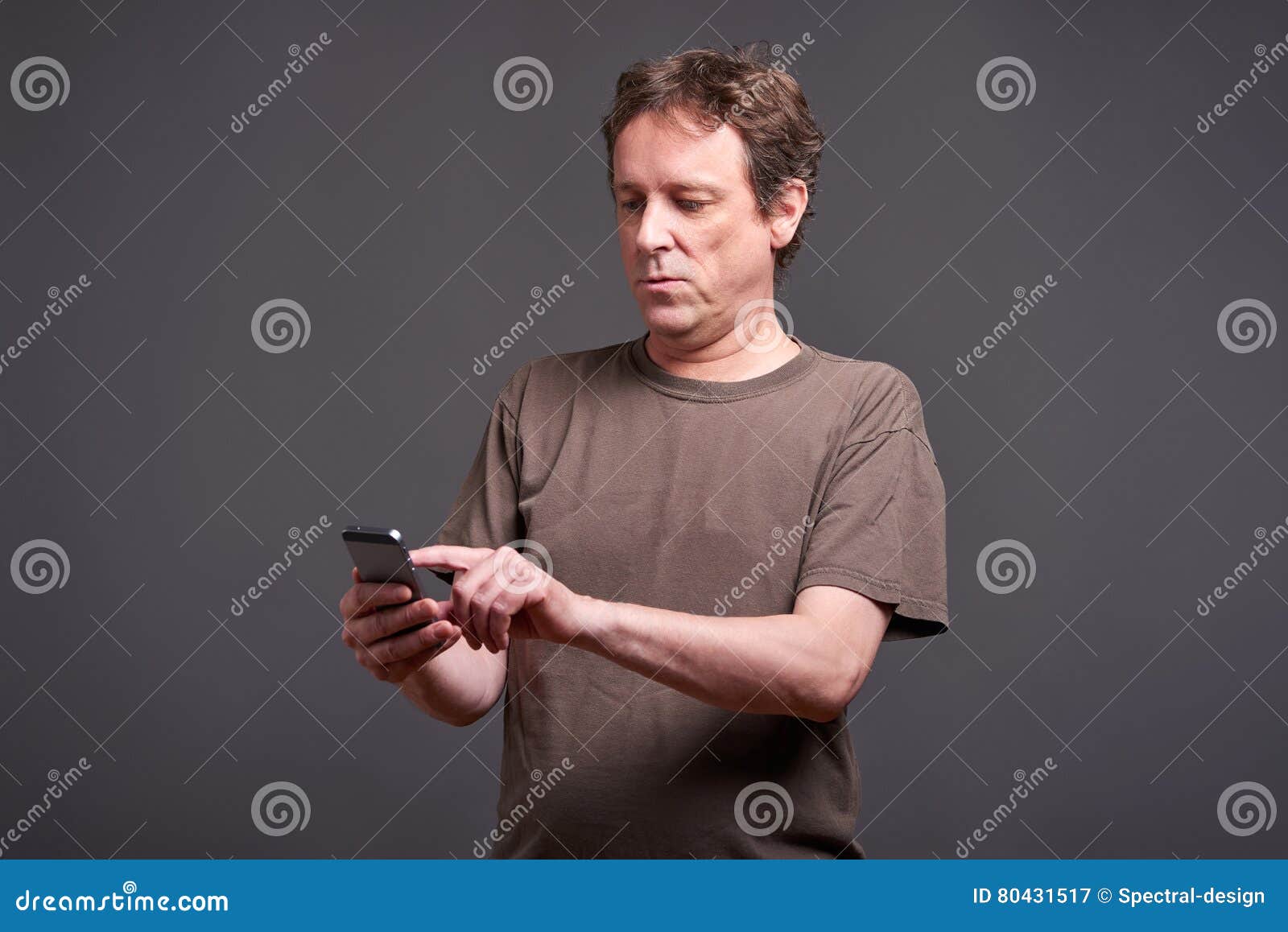 Man with a smartphone stock image. Image of face, finger - 80431517