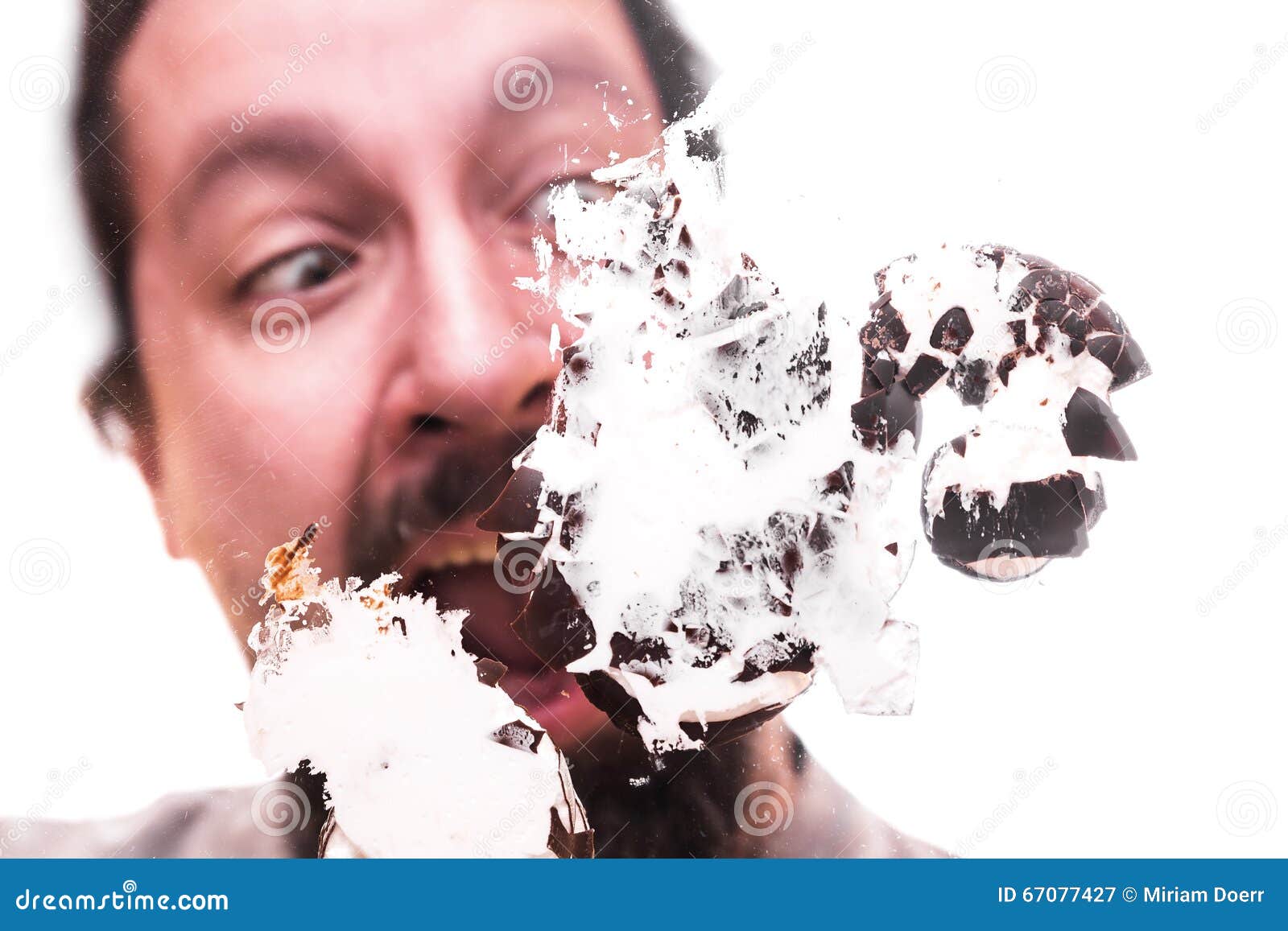 Man with Smashed Chocolate Marshmallow Stock Image - Image of glass ...