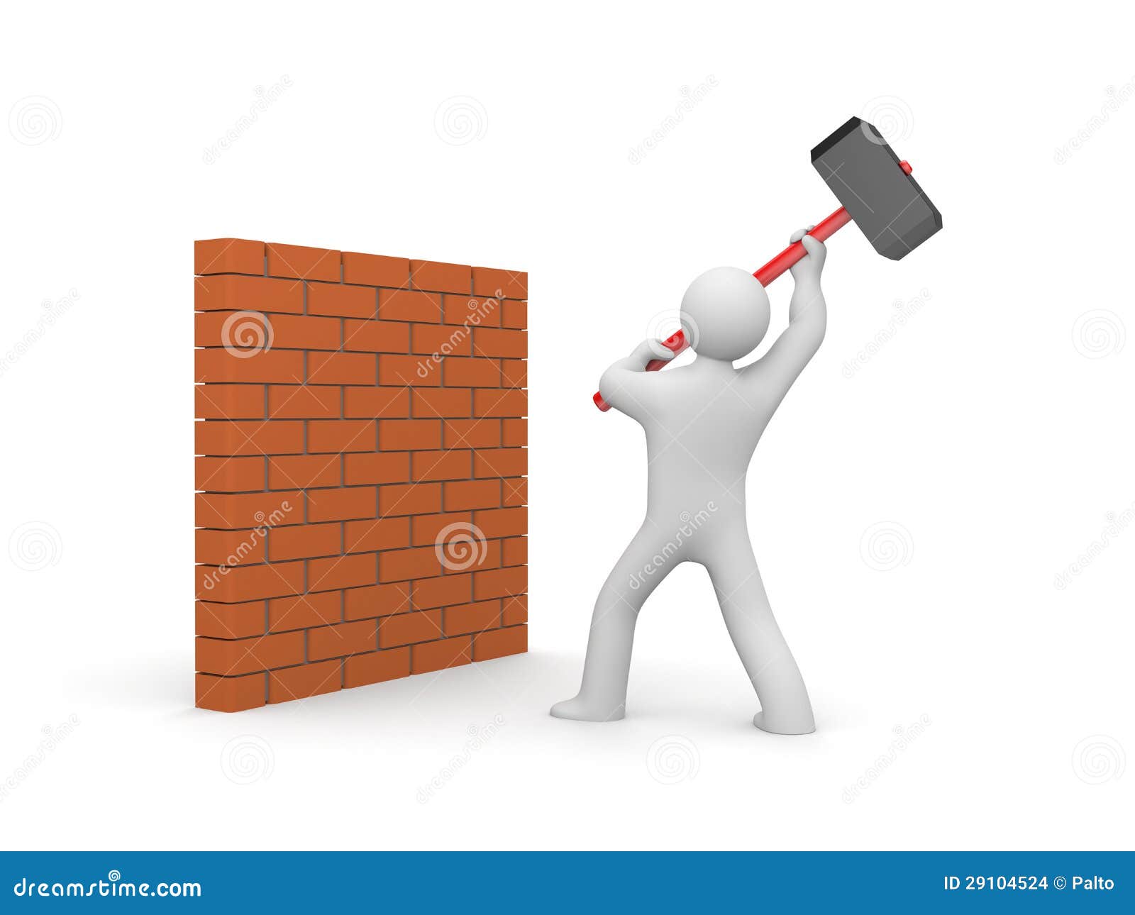 Man smashes wall stock illustration. Illustration of explode - 29104524