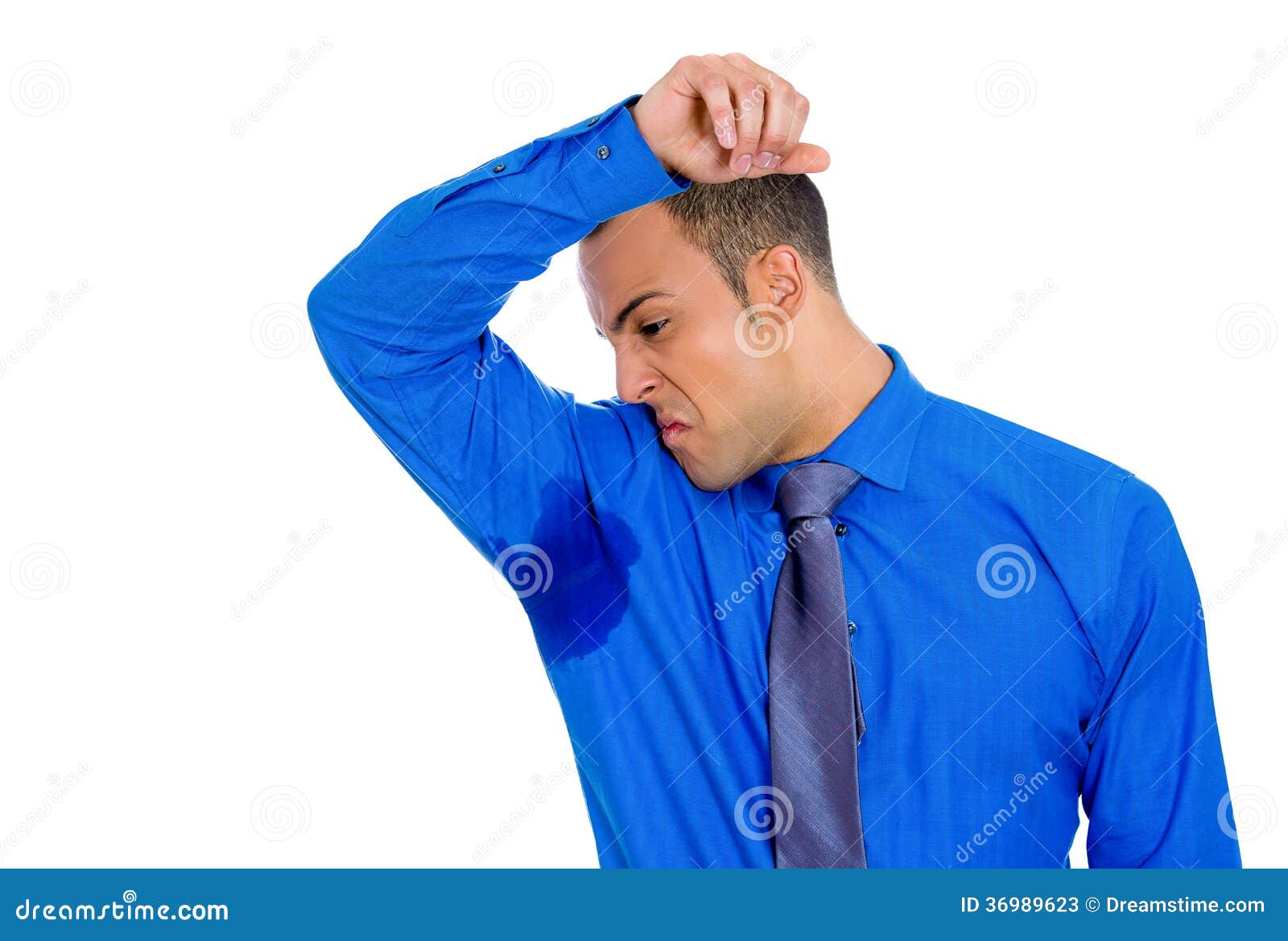 Man Smelling, Sniffing His Armpit Stock Image - Image of hold, reaction ...
