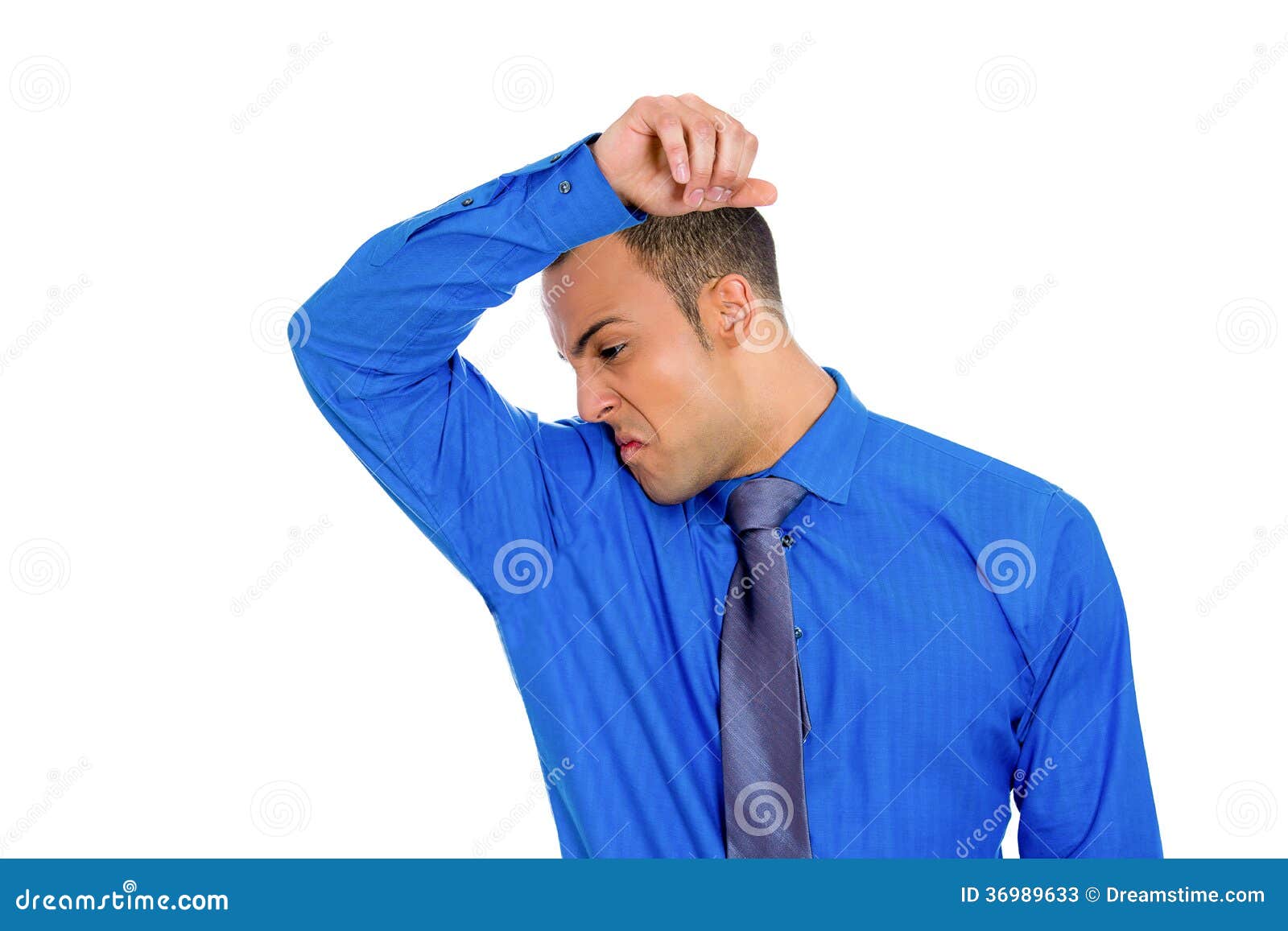 Man Smelling, Sniffing His Armpit Stock Image - Image of male, reaction ...