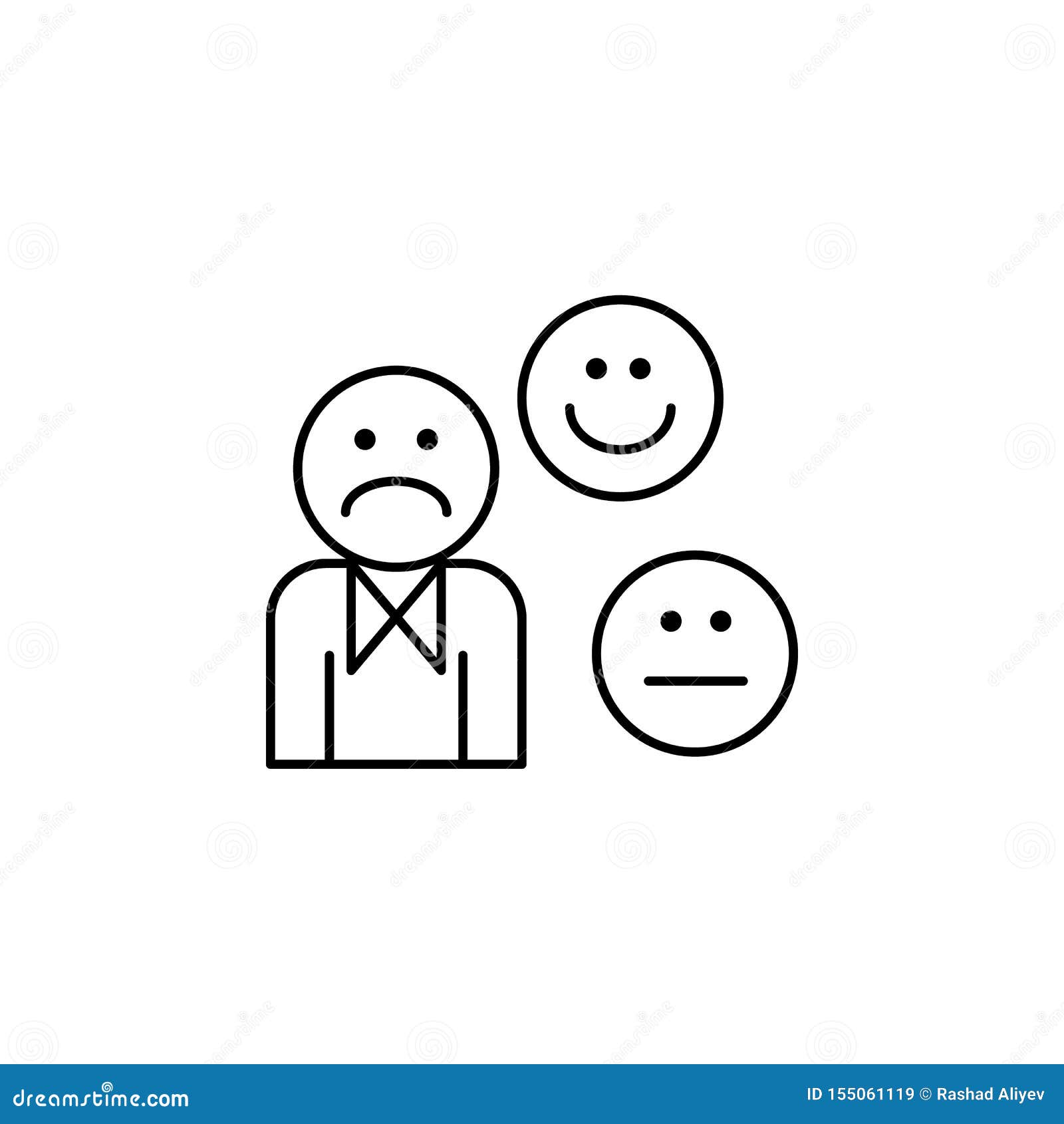 Man Smile Sadness Happy Icon. Element of Consumer Behavior Line Icon ...