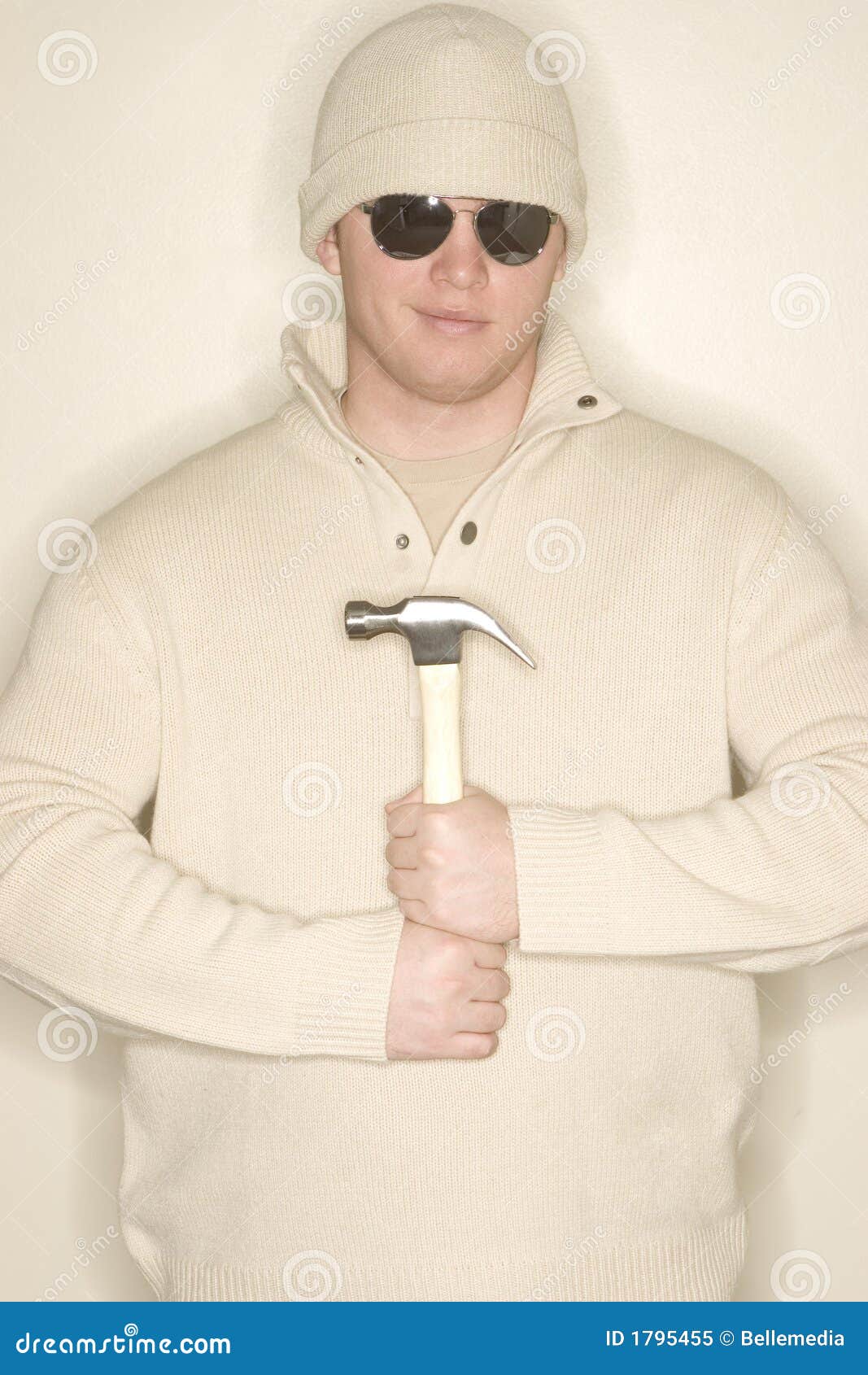 Man Smiles With Hammer Picture. Image: 1795455