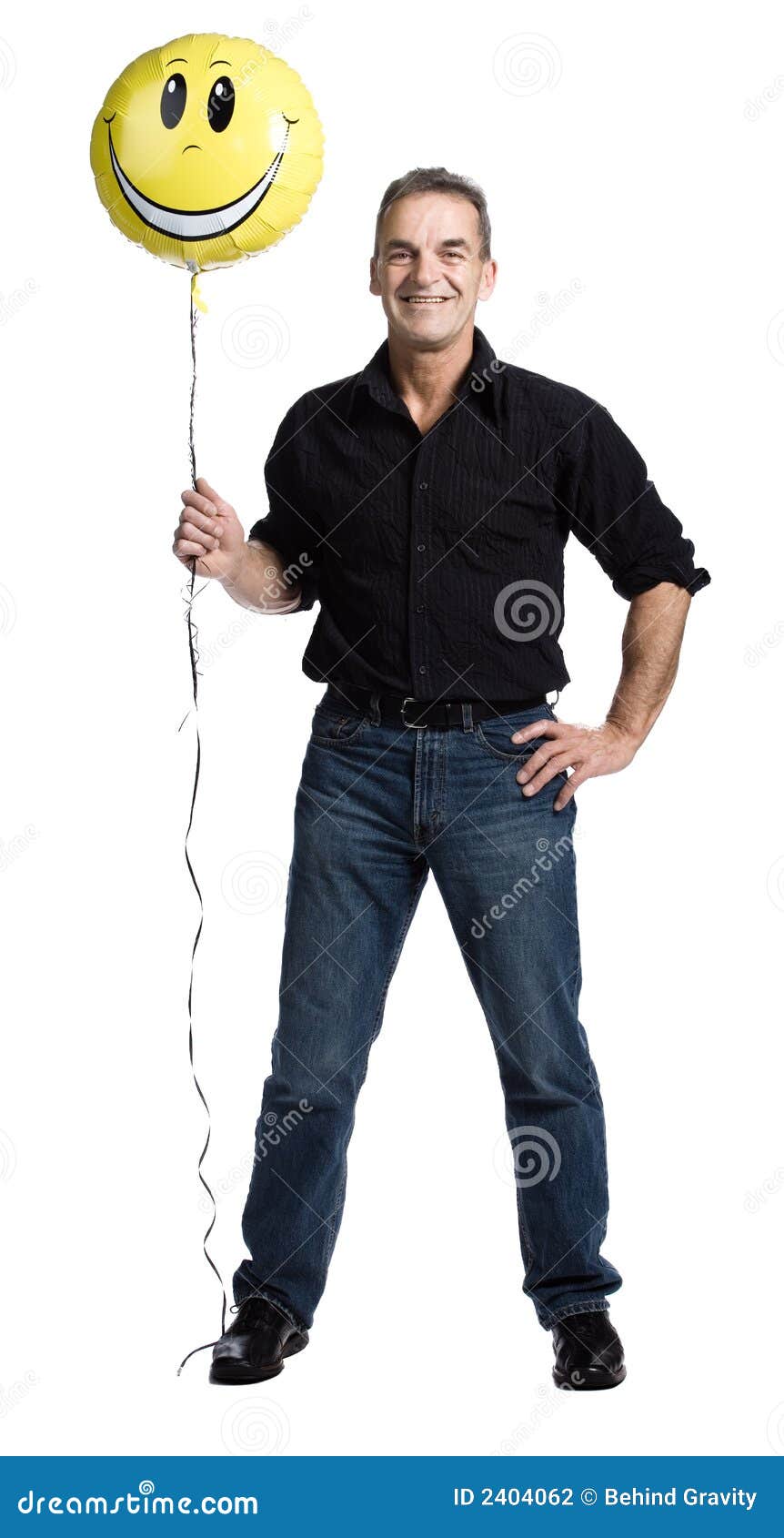 Man with a smiley balloon stock photo. Image of casual - 2404062