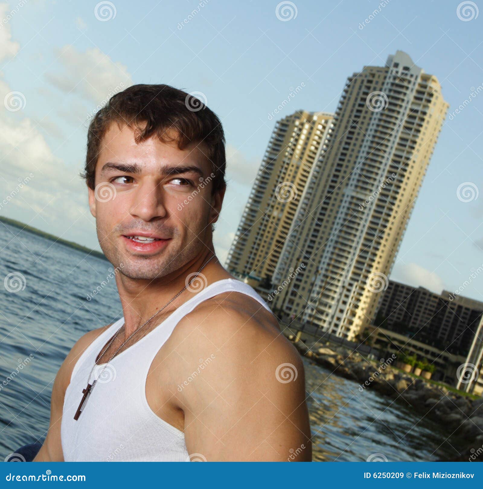 Man smiling stock image. Image of handsome, away, glance - 6250209