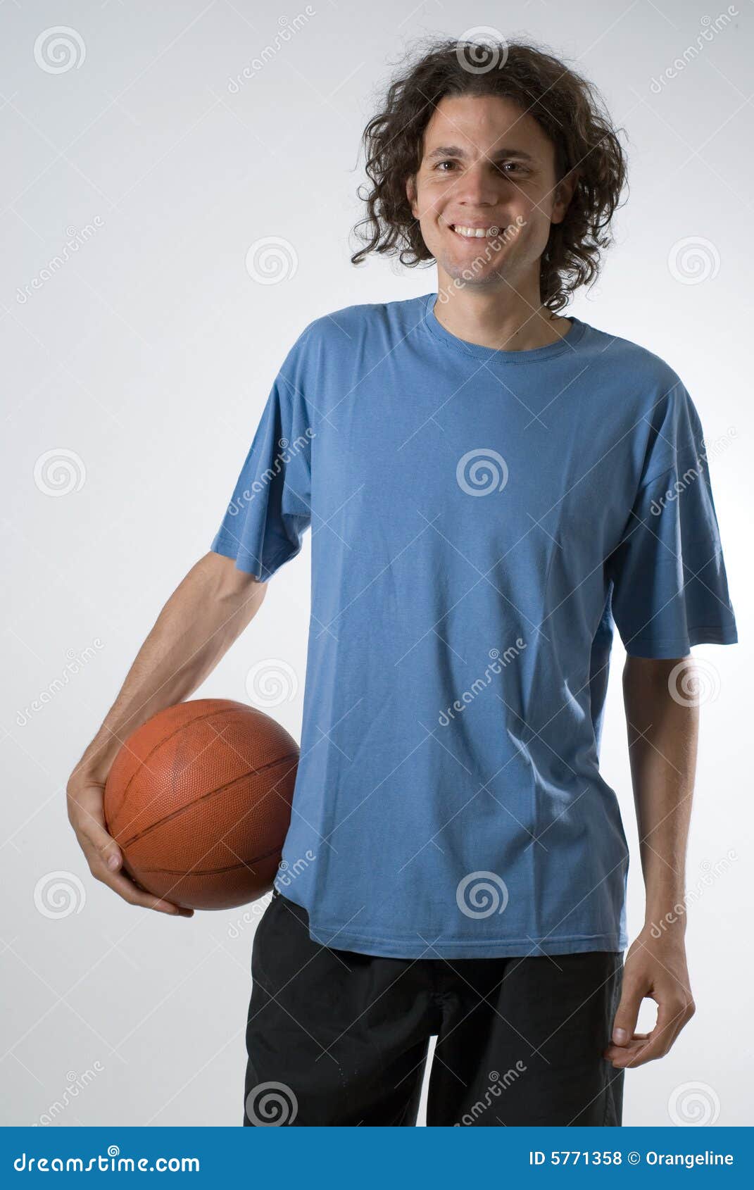 Man Smiling with Basketball - Vertical Stock Photo - Image of isolated ...