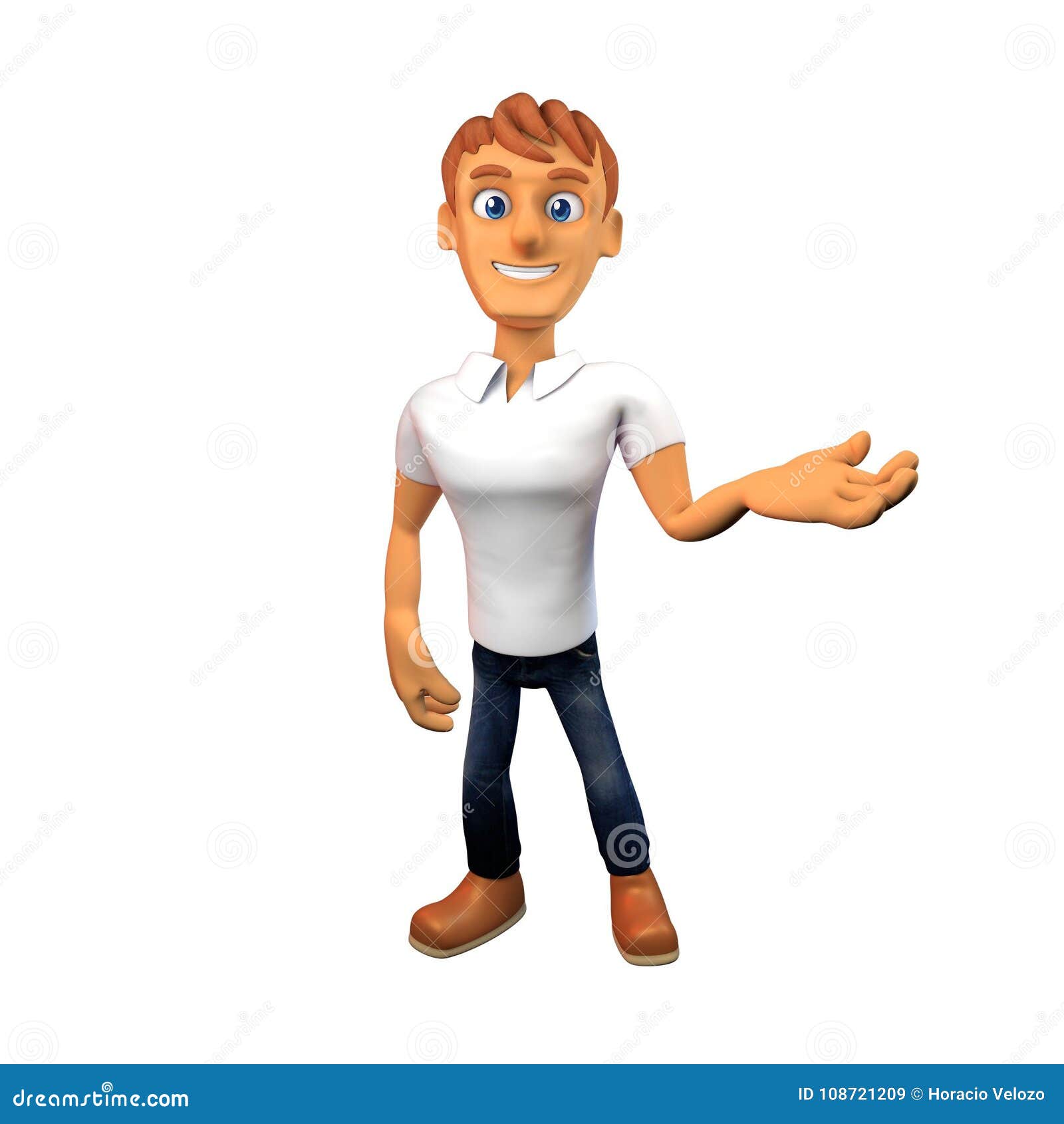 Man Smiling with Extended Hand Stock Illustration - Illustration of ...