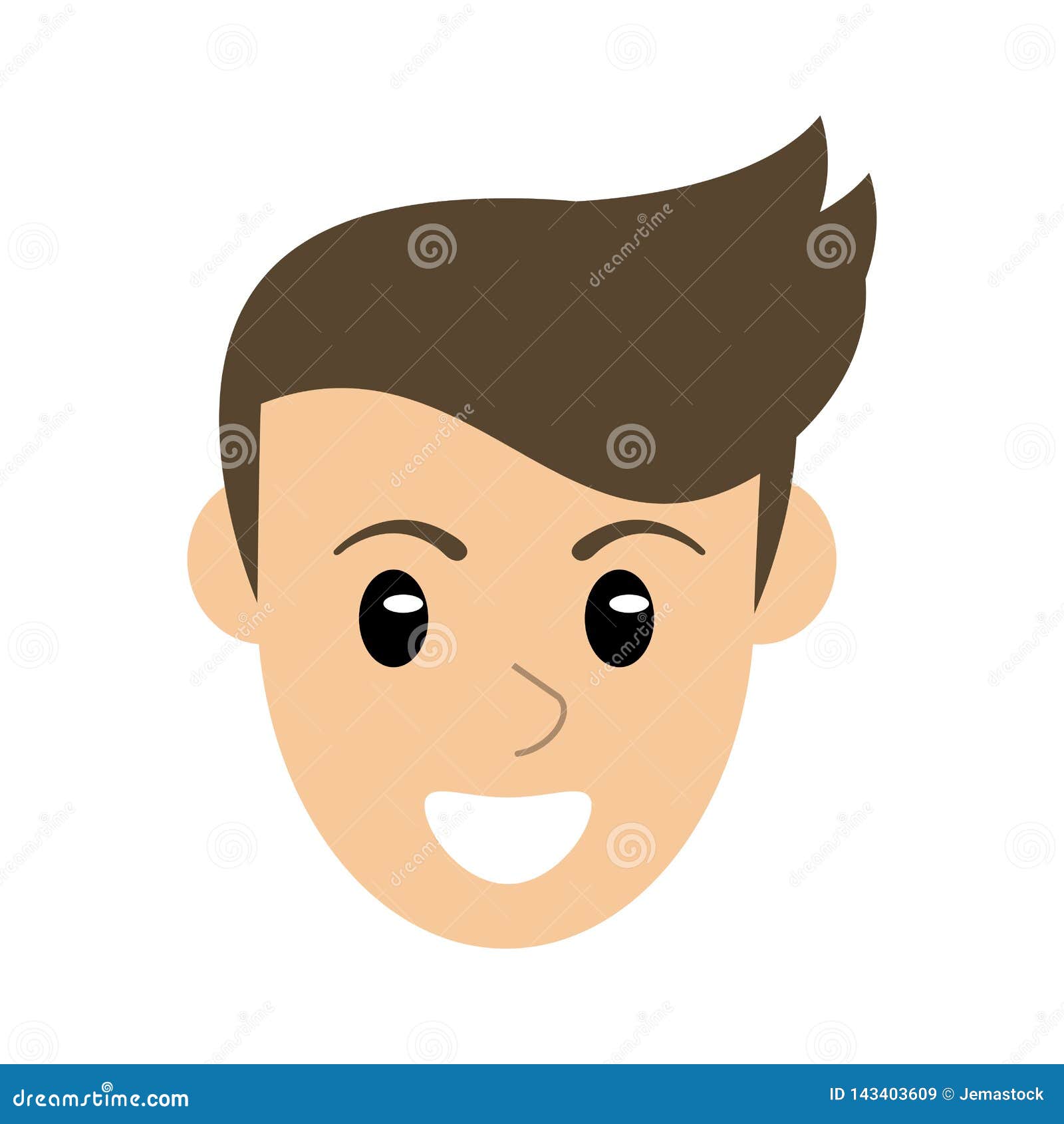 Man smiling face cartoon stock vector. Illustration of people - 143403609