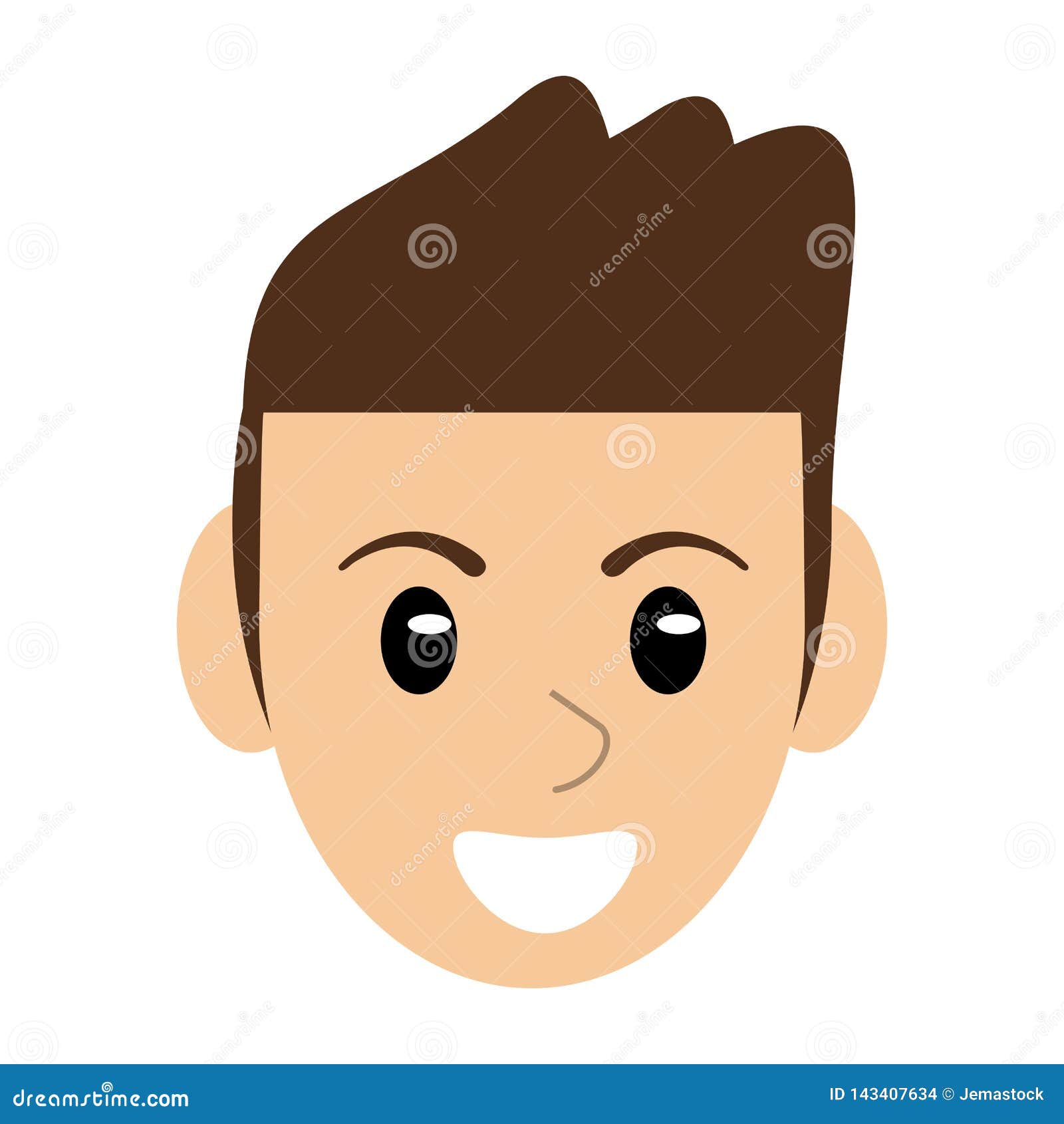 Man smiling face cartoon stock vector. Illustration of hairstyle ...