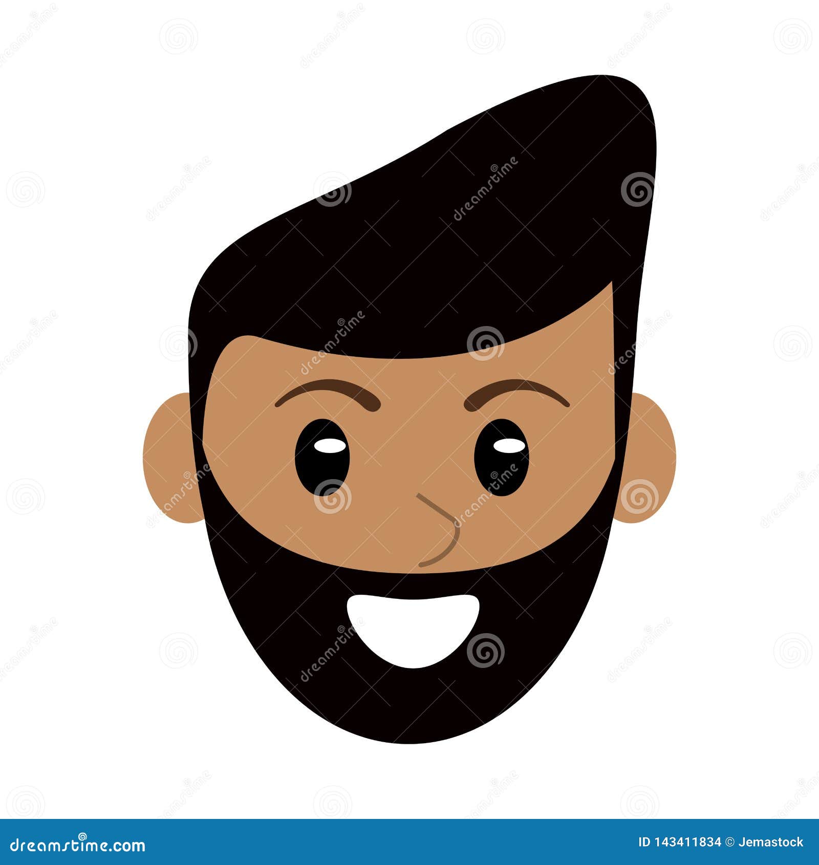 Man smiling face cartoon stock vector. Illustration of human - 143411834