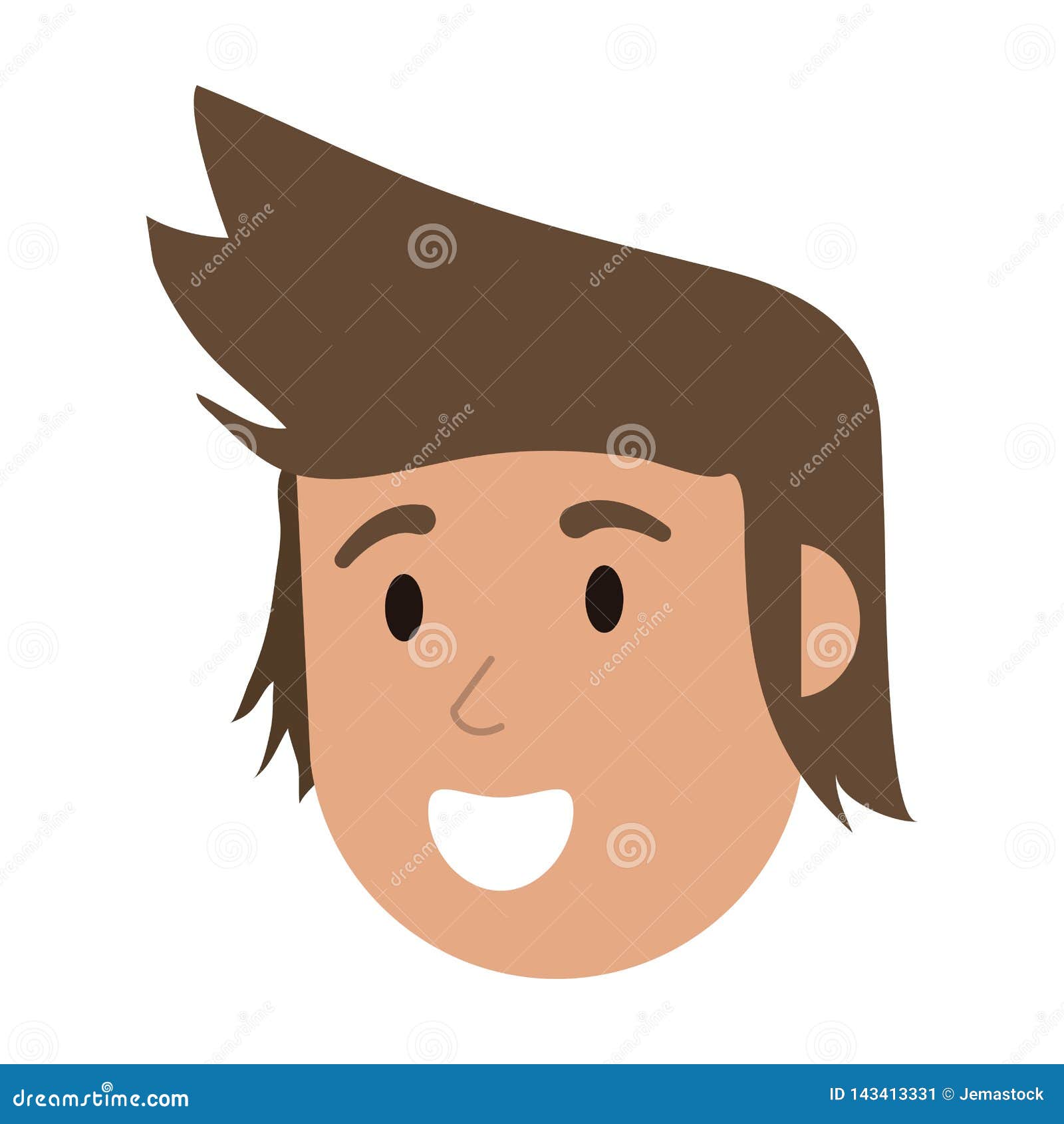 Man smiling face cartoon stock vector. Illustration of default - 143413331