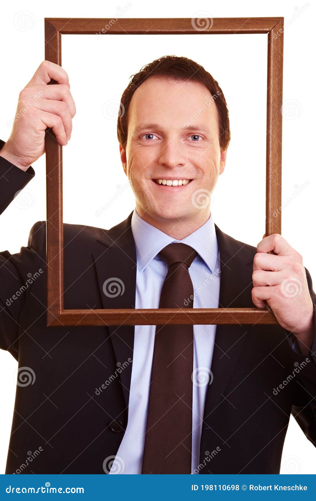 Man smiling in a frame stock photo. Image of frontal - 198110698