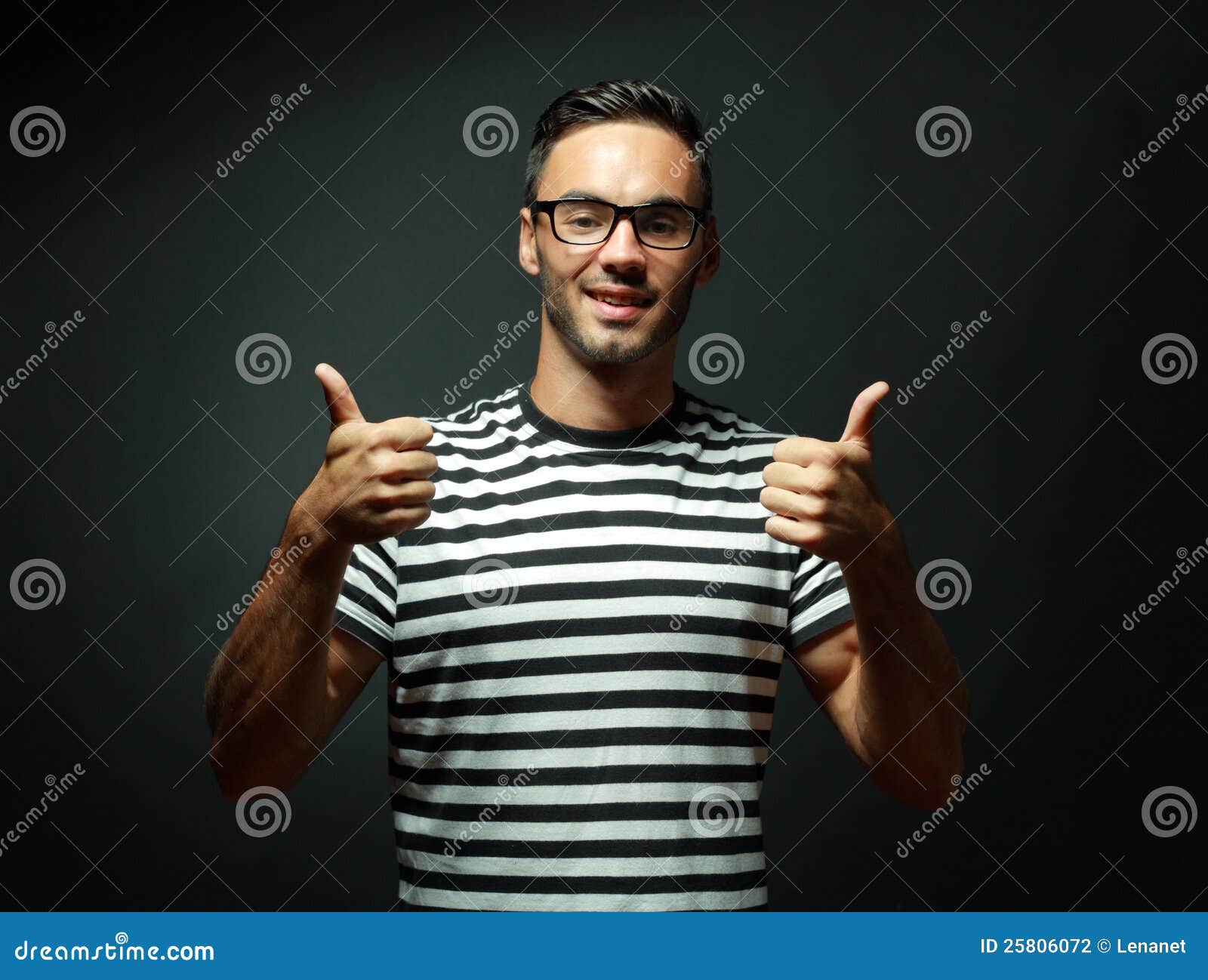 Man Smiling and Giving You Two Thumbs Up Stock Photo - Image of hands ...
