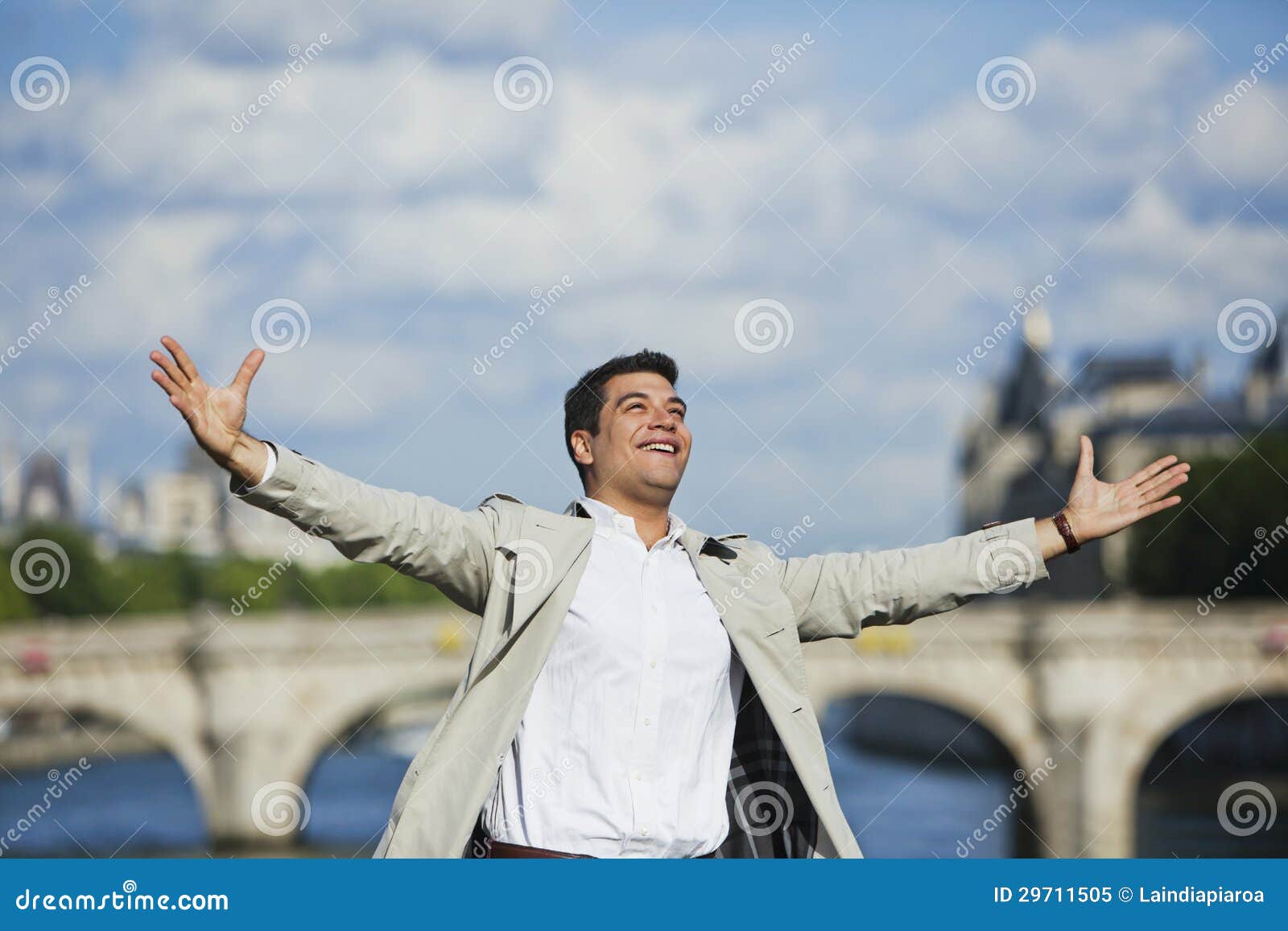 Man with arms outstretched stock image. Image of hands - 29711505