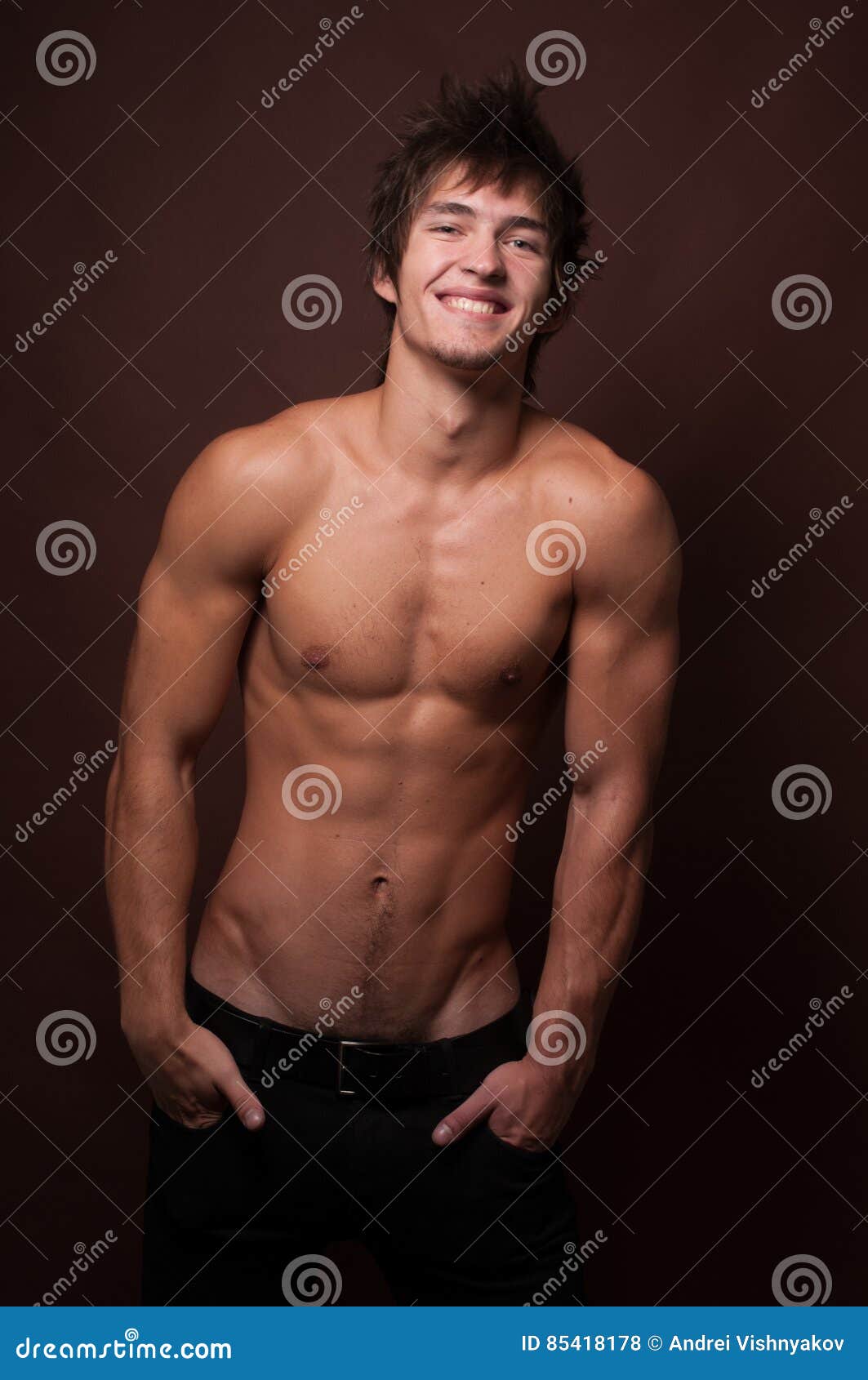 Man smiling stock photo. Image of sensuality, muscle - 85418178
