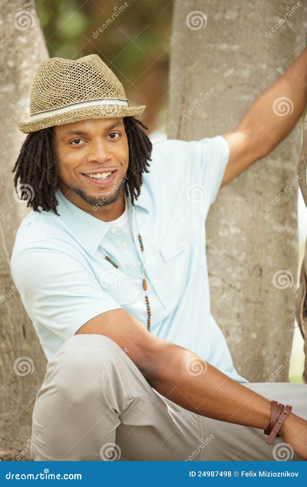 Man Smiling in a Nature Setting Stock Photo - Image of composition ...