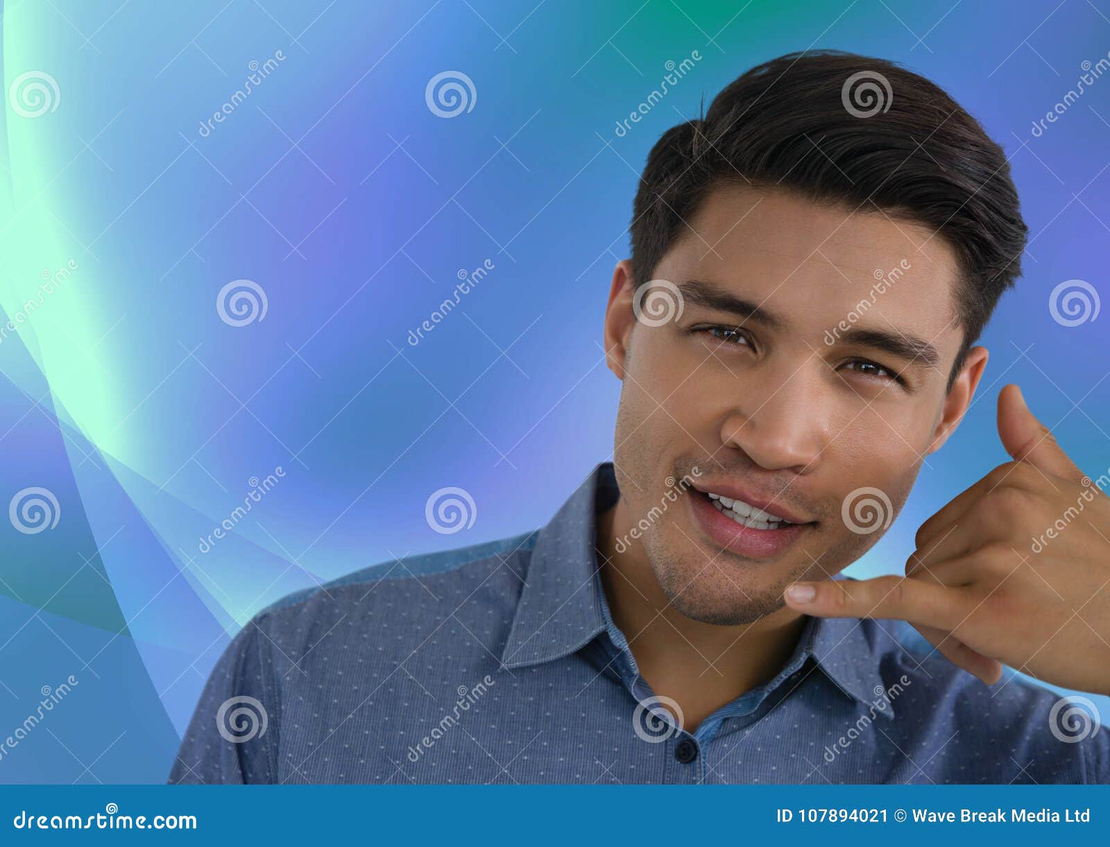 Man Smiling with Ring Me Sign Stock Image - Image of business ...