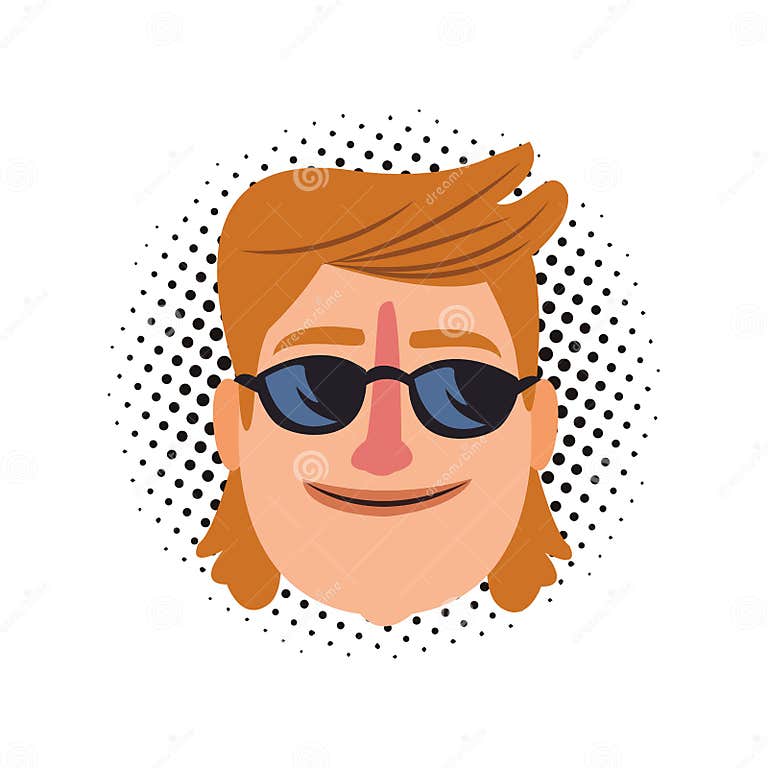 Man Smiling With Sunglasses Stock Vector Illustration Of Emoticon Feelings 133724870
