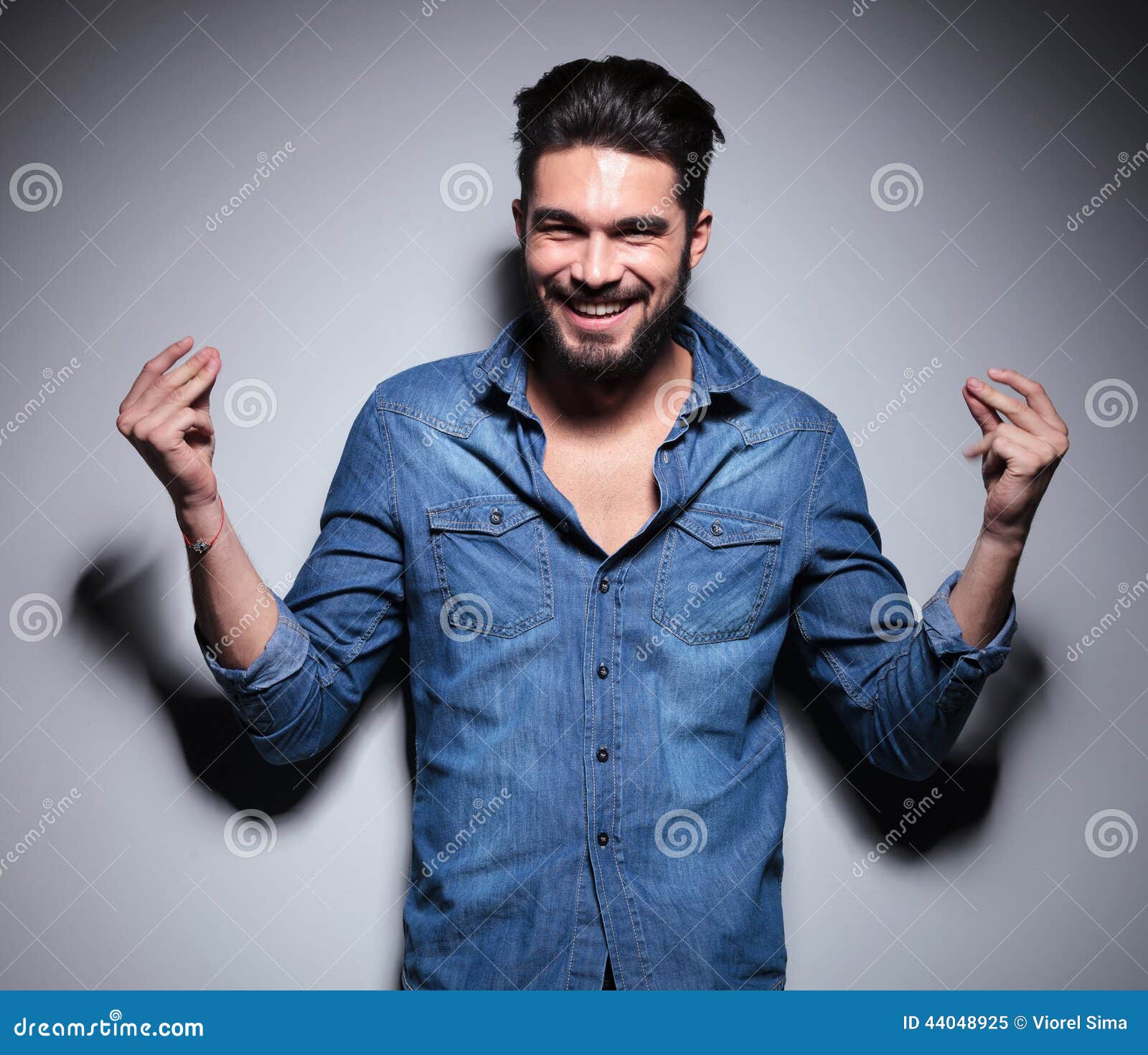 Man Smilling and Moving His Hands Stock Image - Image of hands, nice ...