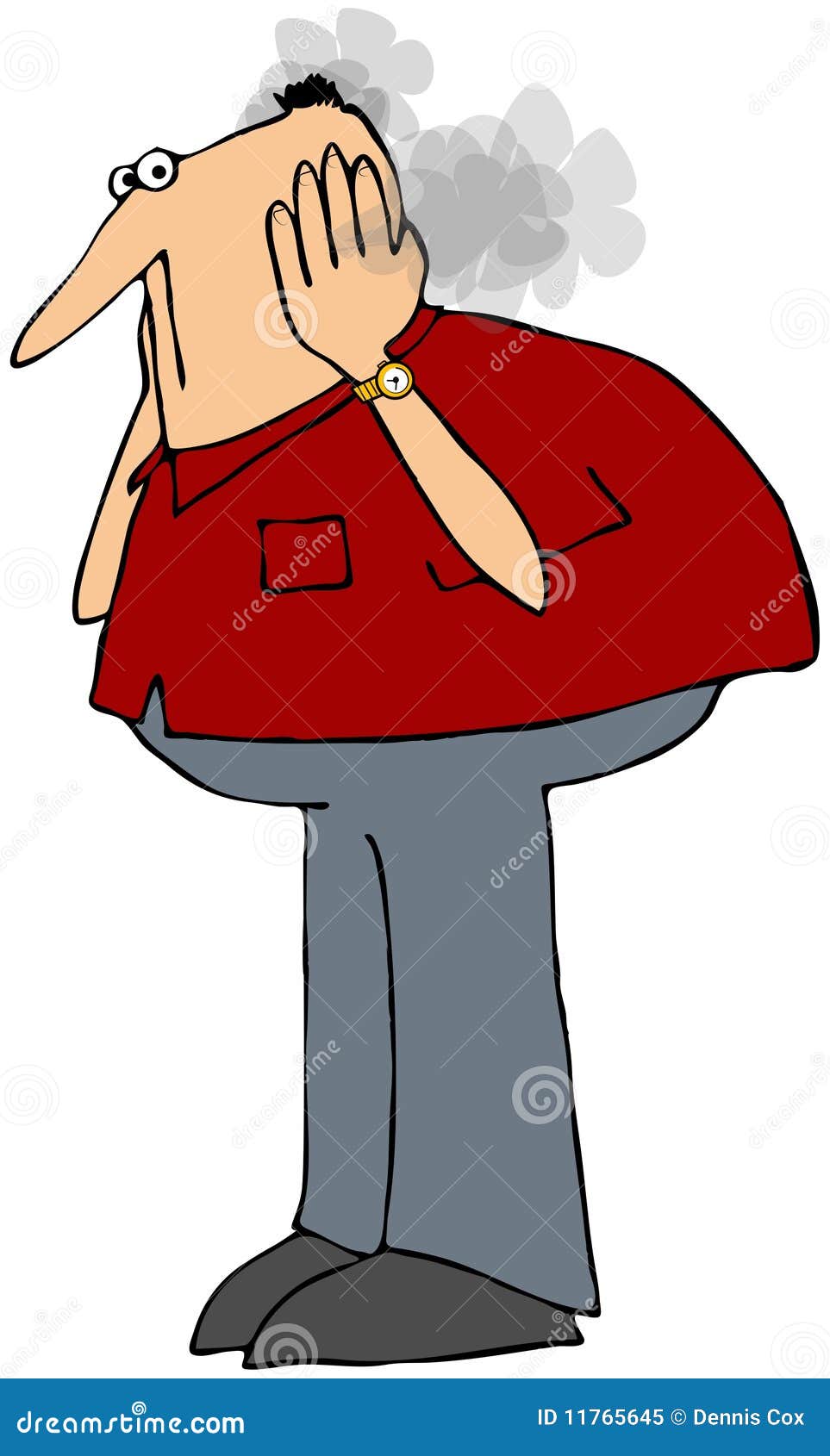 Man with Smoke Coming from His Ears Stock Illustration - Illustration ...