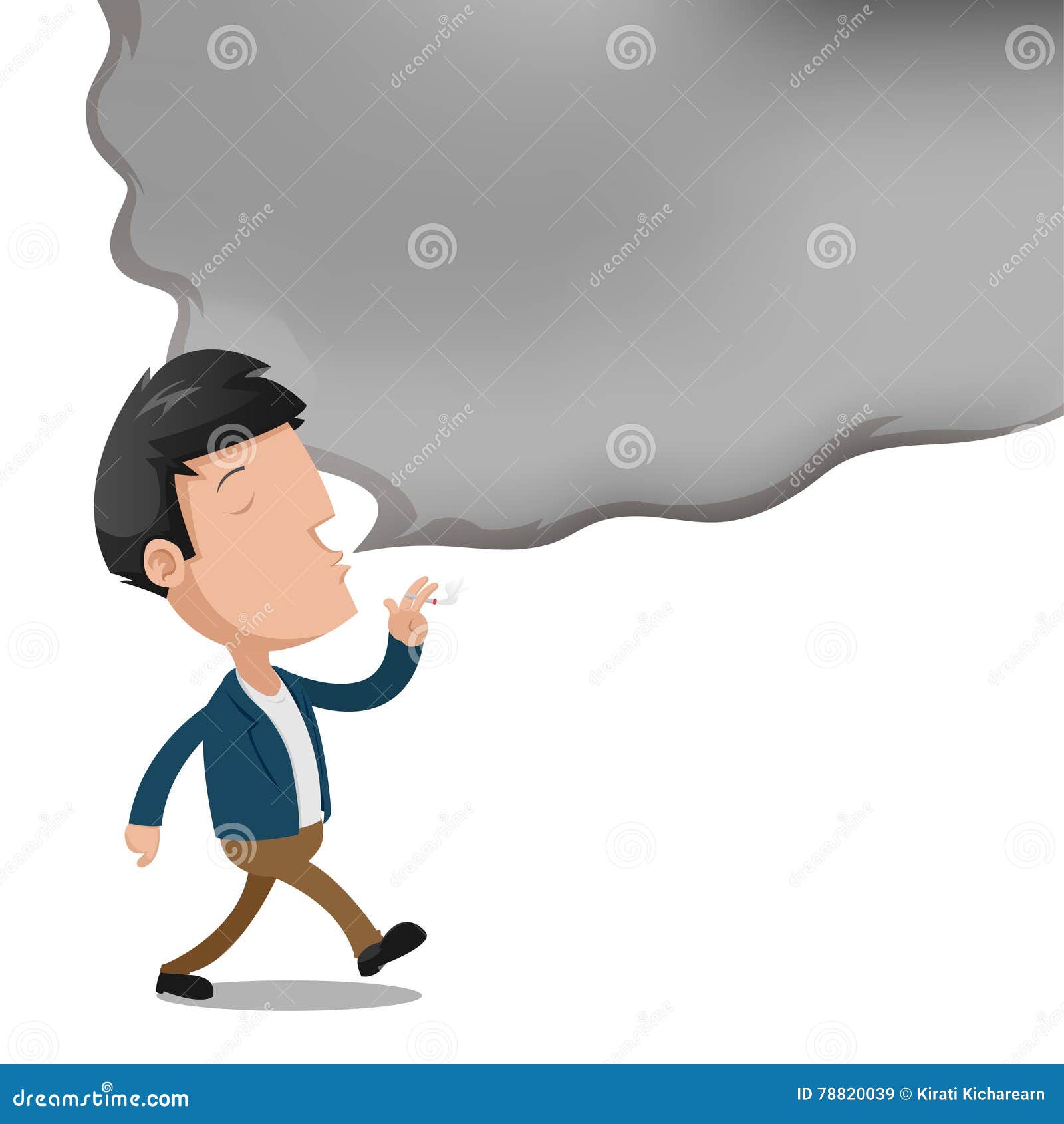 Man Smoke Empty Text Cartoon Vector Stock Illustration - Illustration ...