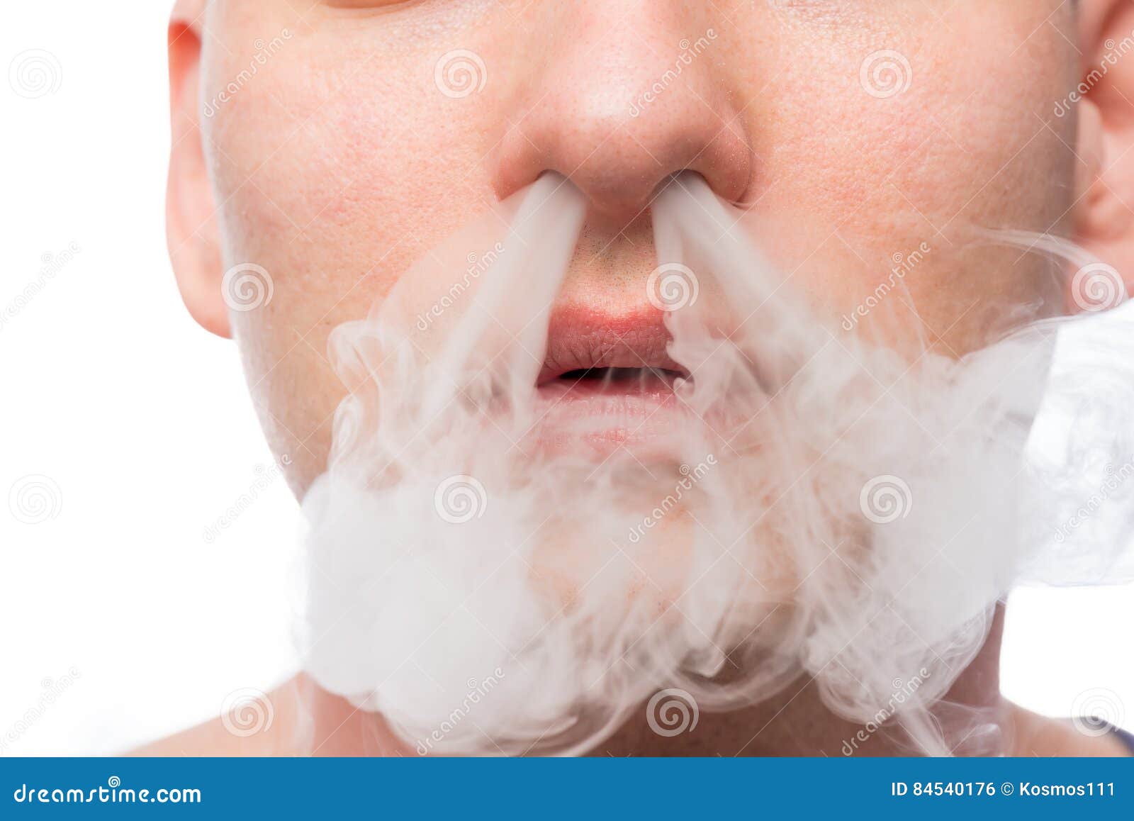 Man a Smoker Cigarette Smoke Produces from Nose Stock Photo - Image of ...