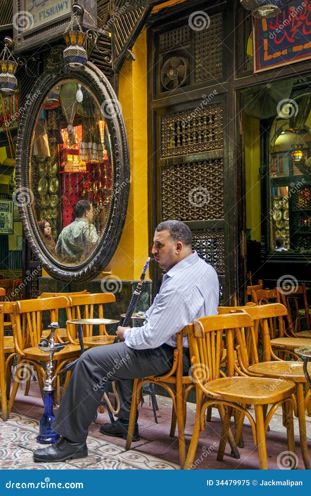 Man Smoking in Cairo Cafe in Egypt Editorial Image - Image of egyptian ...