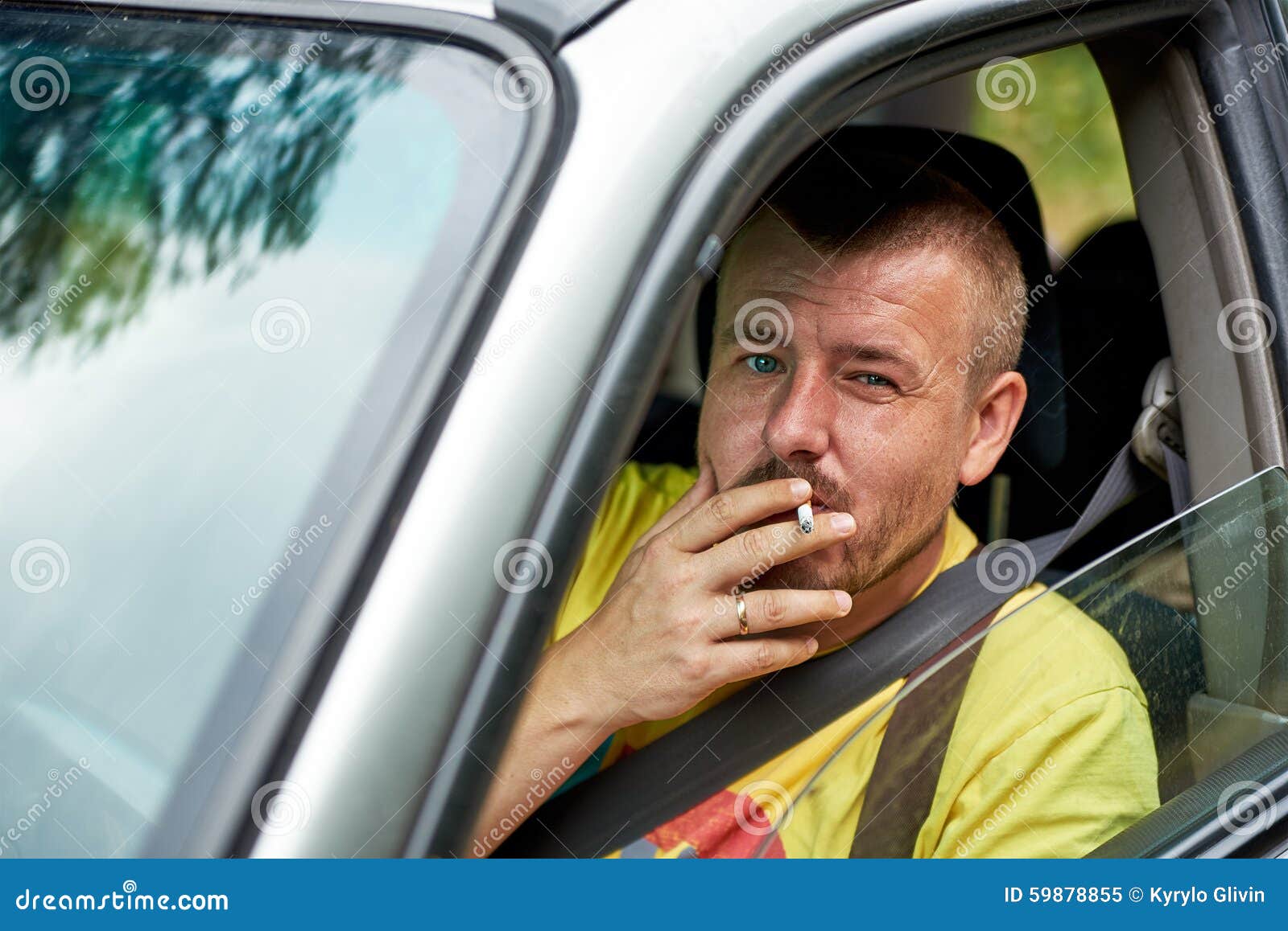 Man smoking in the car stock image. Image of face, unhealthy - 59878855