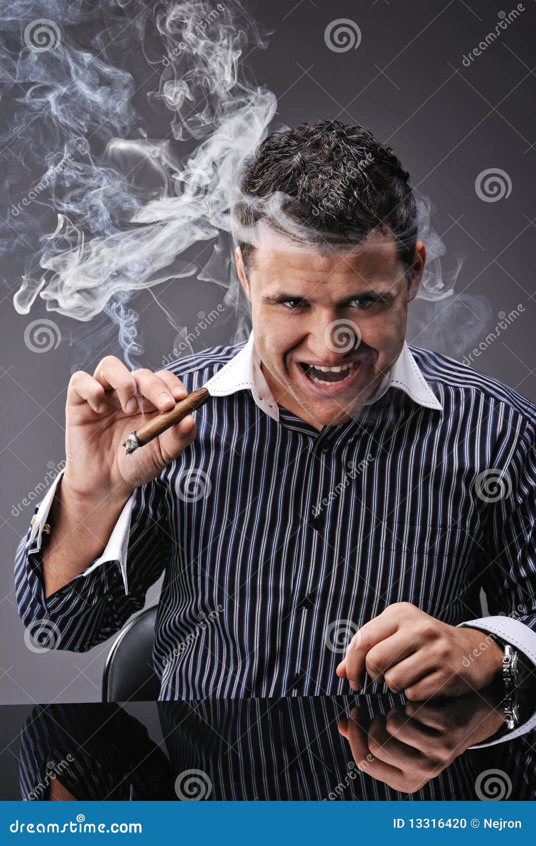 Man smoking cigar stock photo. Image of male, agressive - 13316420