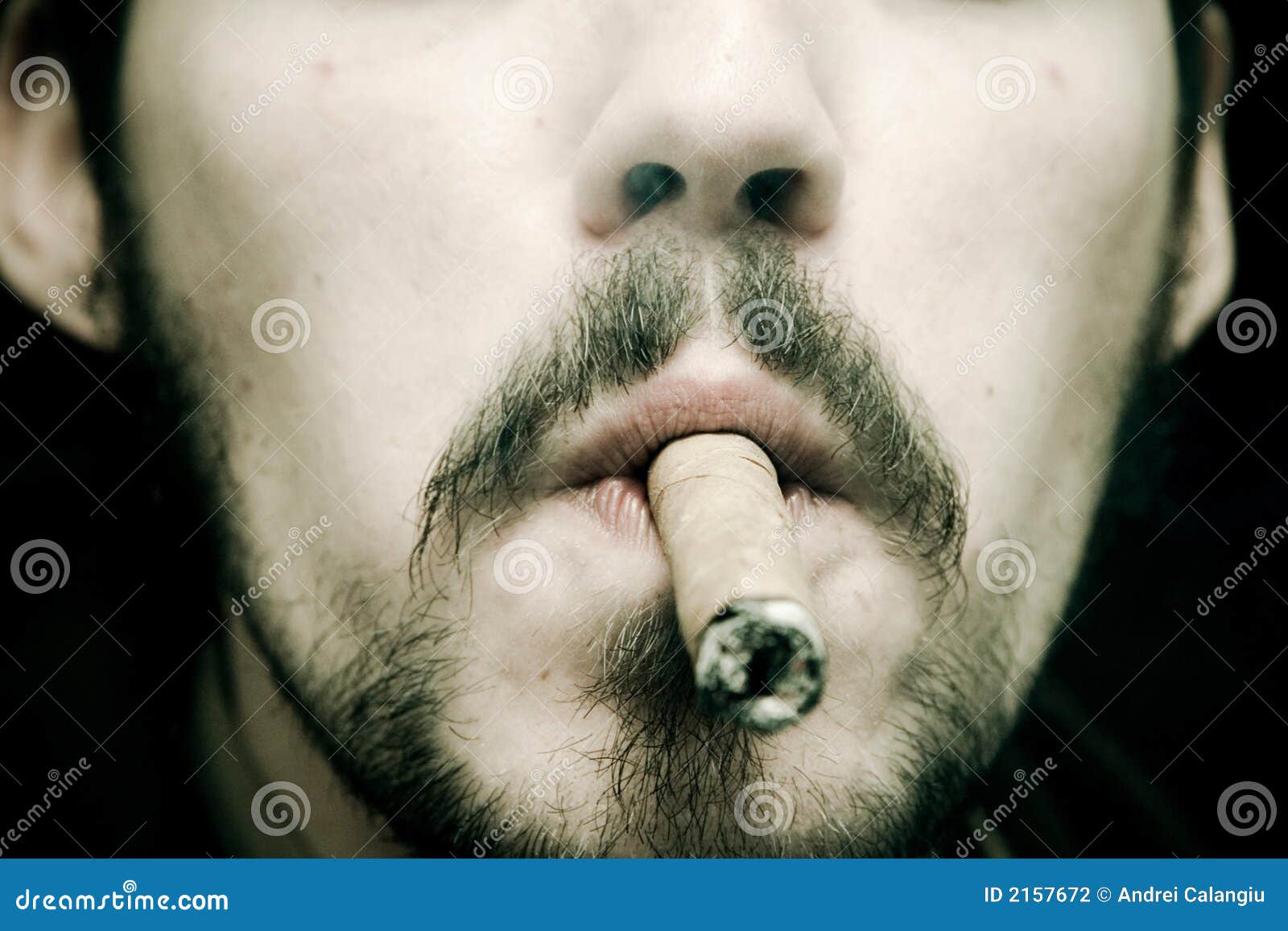 Man smoking cigar stock photo. Image of moustache, cigar - 2157672