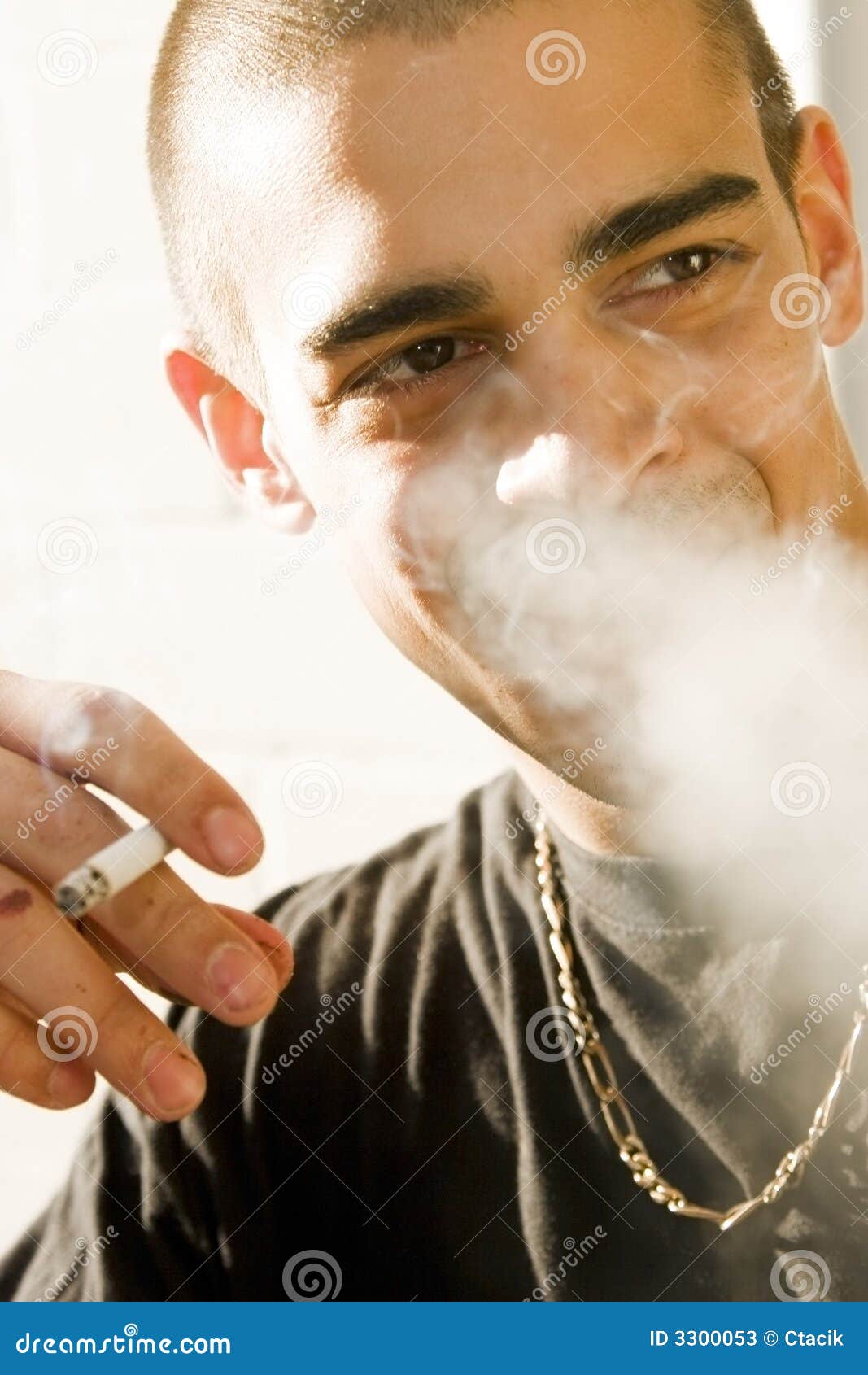 Man smoking cigarette stock image. Image of breathing - 3300053
