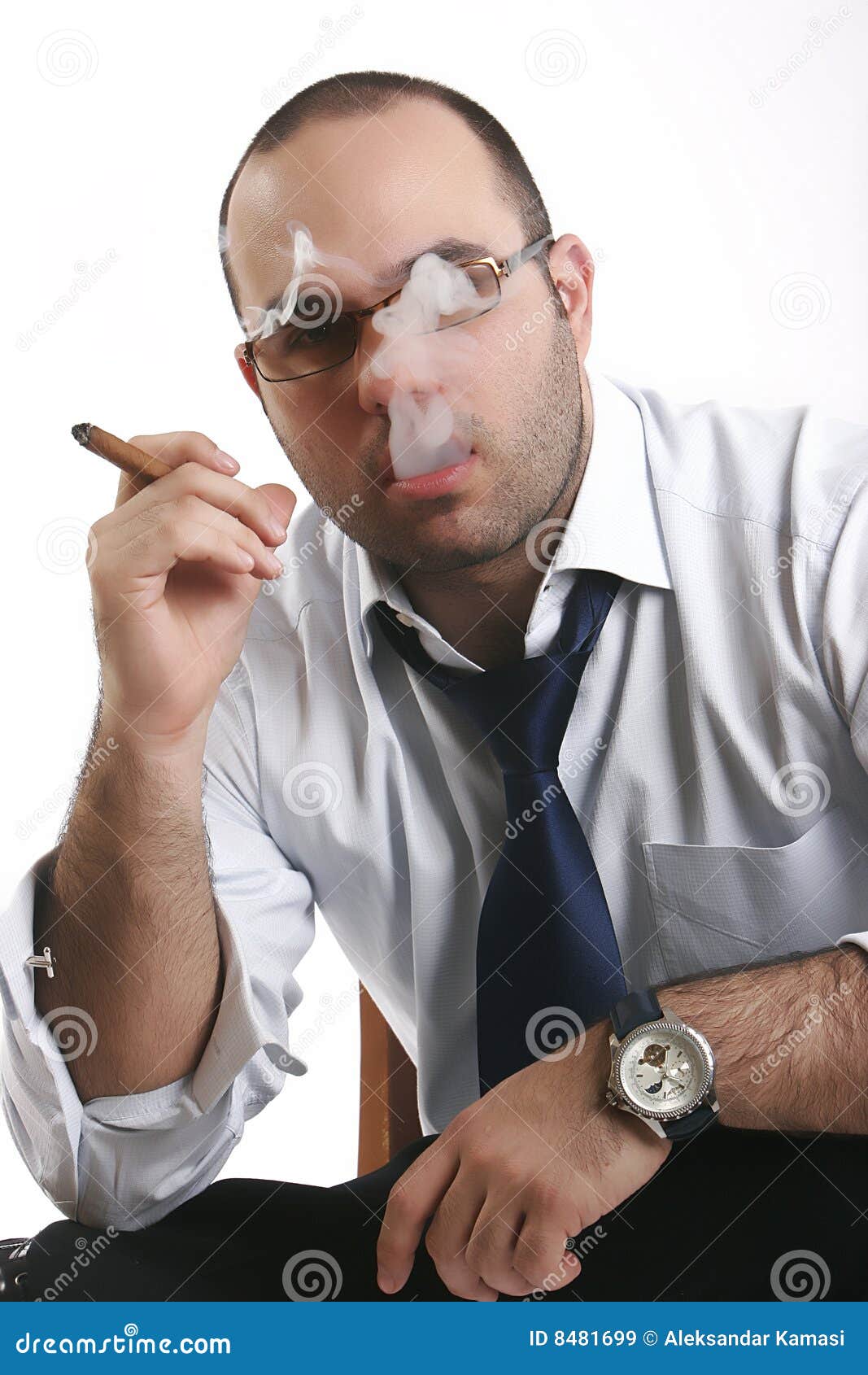 Man smoking a cigarette stock image. Image of strong, cigar - 8481699