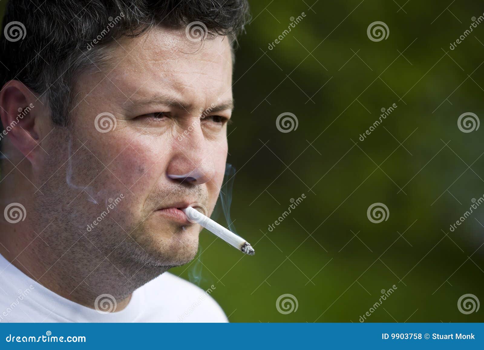 Man smoking cigarette stock photo. Image of headshot, smoking - 9903758
