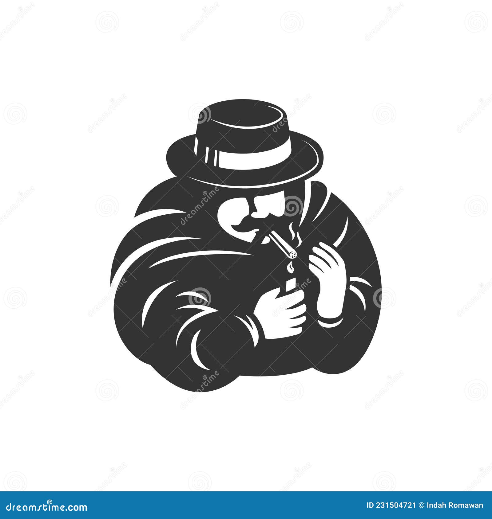 Man Smoking Cigarette Logo Vintage Stock Vector - Illustration of icon ...